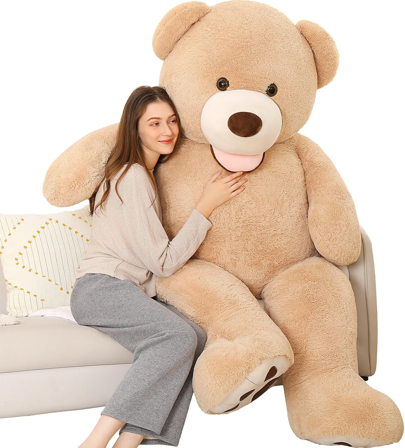 Amazon.com: MorisMos Giant Teddy Bear Plush 5ft, Life Size Huge Brown ...
