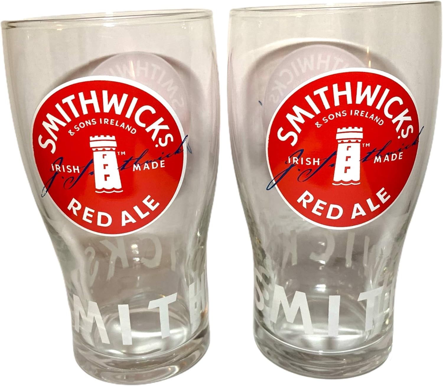 Amazon.com | Smithwick's Irish Red Ale Signature Pub 16 oz Pint Glasses ...
