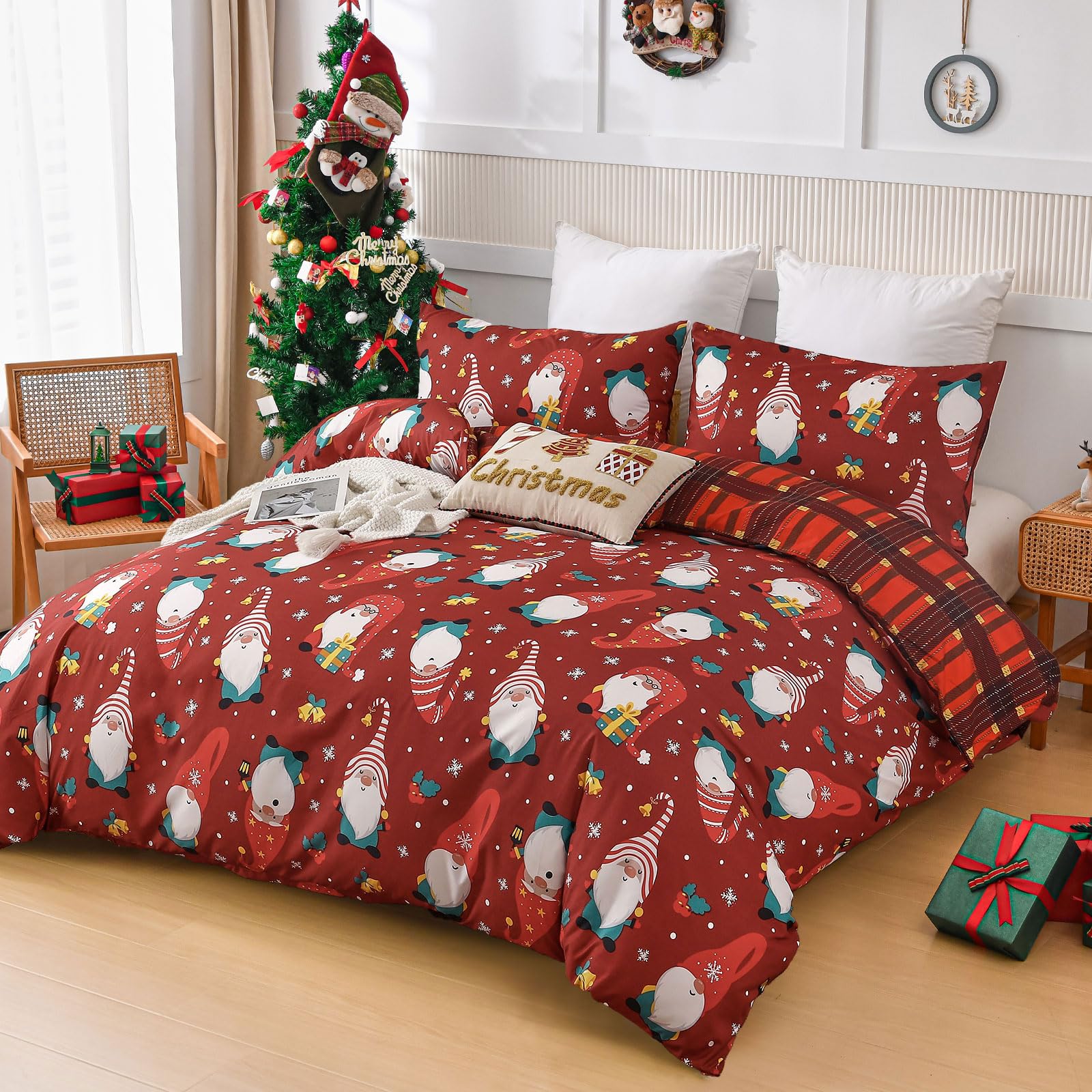 Amazon.com: Goodidea Christmas Duvet Cover Queen Size, Duvet Cover Set ...