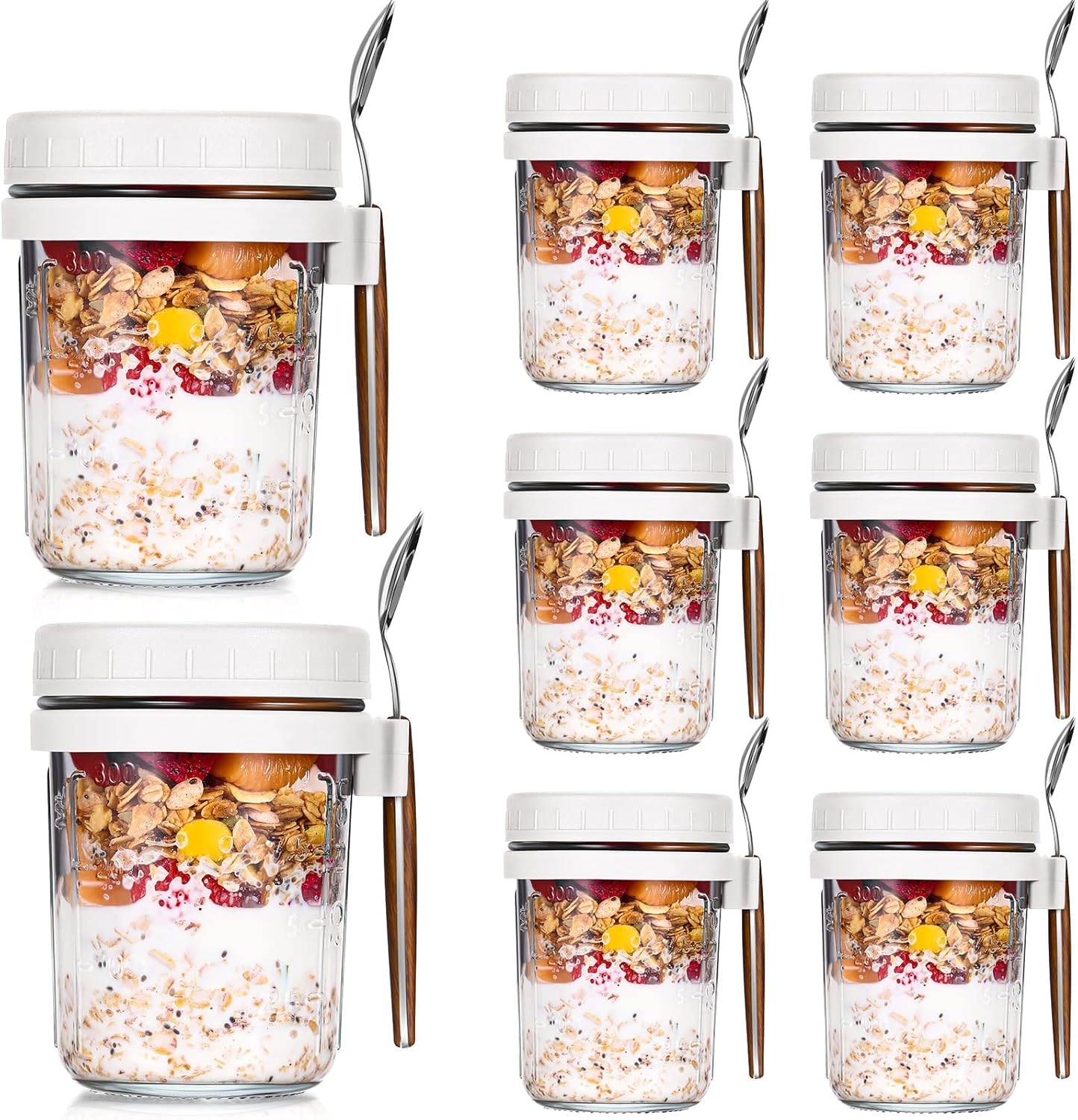 Amazon.com: Patelai 8 Pcs 12 oz Overnight Oats Containers with Lids and ...
