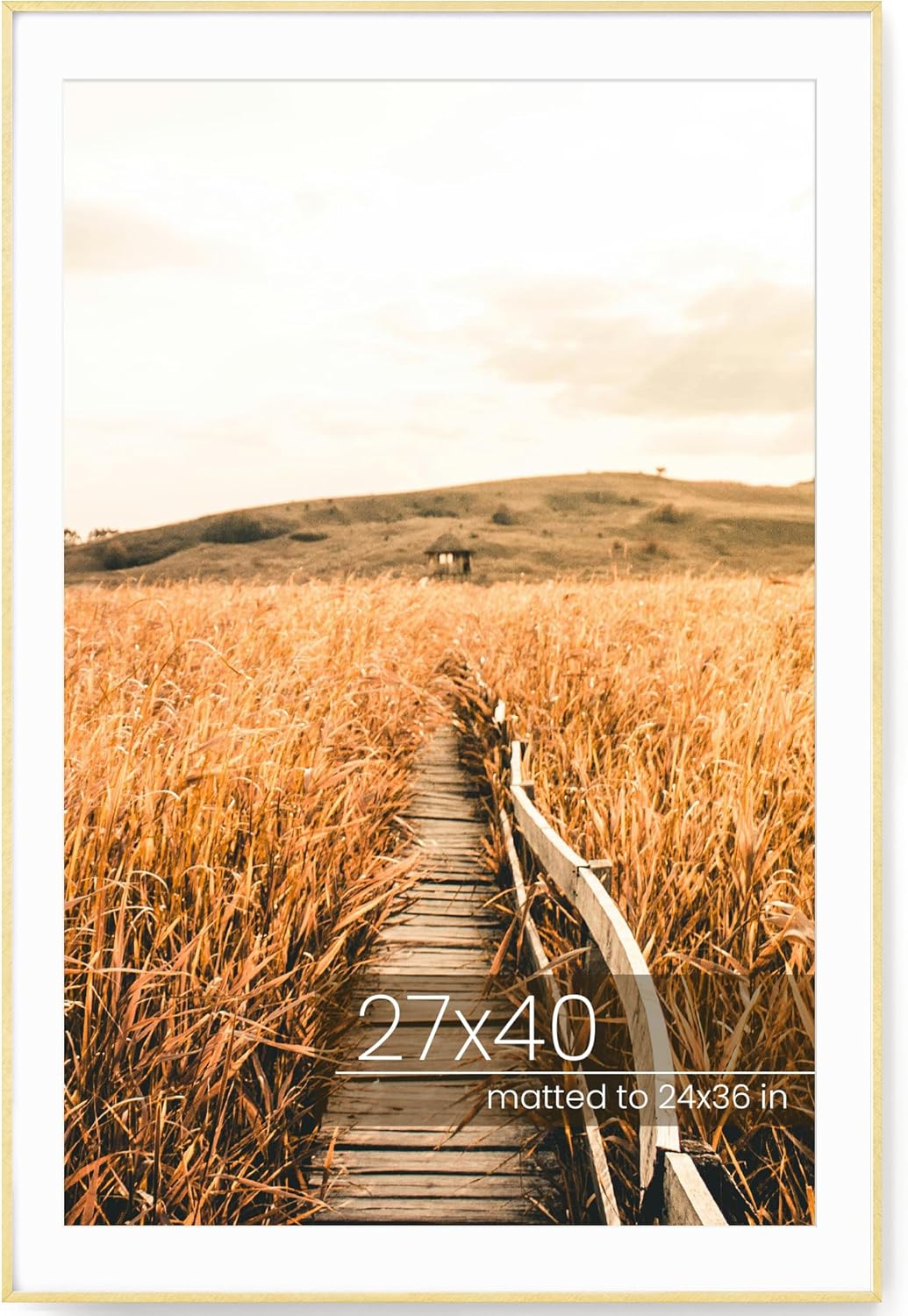 Amazon.com - 27x40 Picture Frame,Display Photo 24x36 with Mat or 27x40 ...