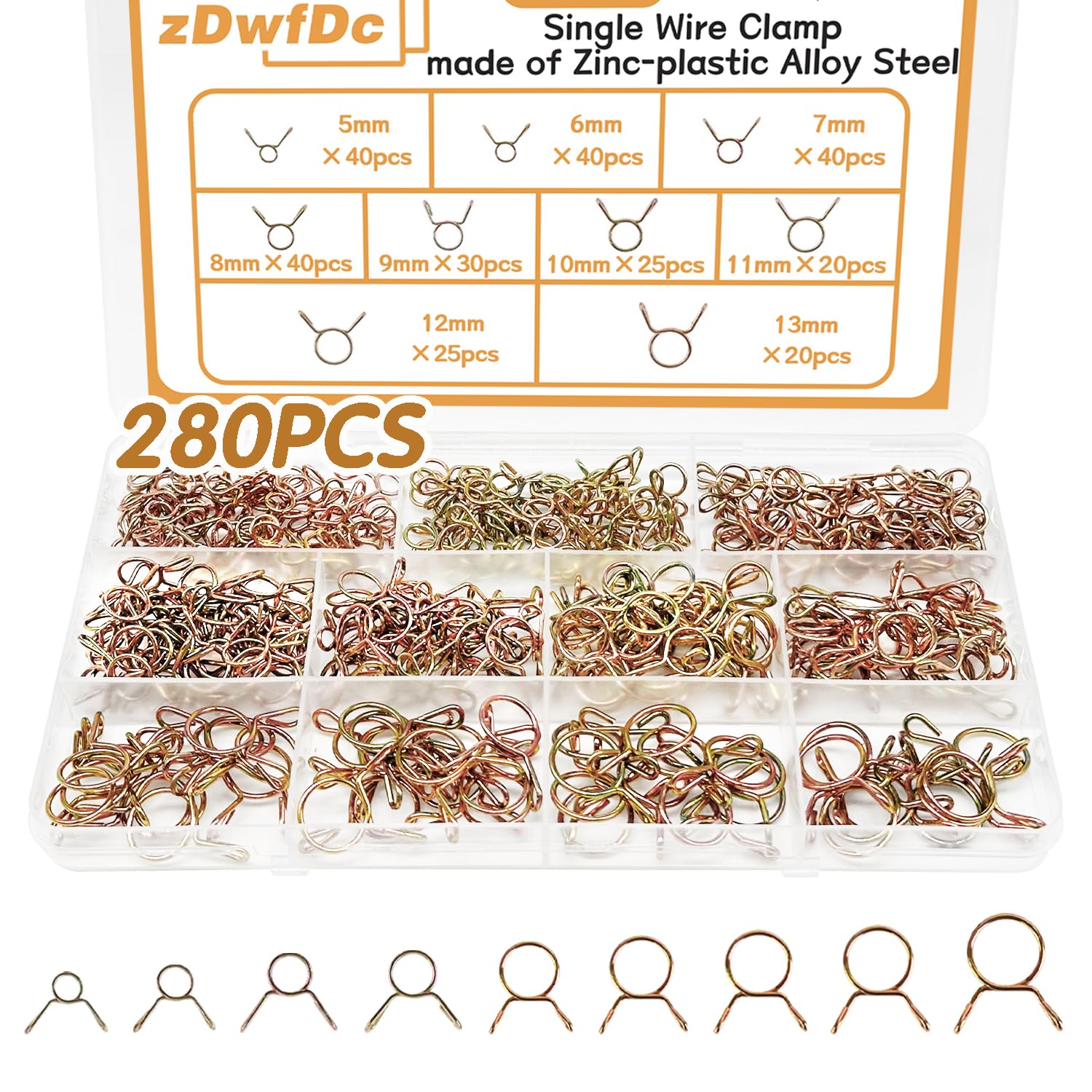 Amazon.com: zDwfDc 280Pcs 5-13mm Spring Hose Clamps Silicone Vacuum ...