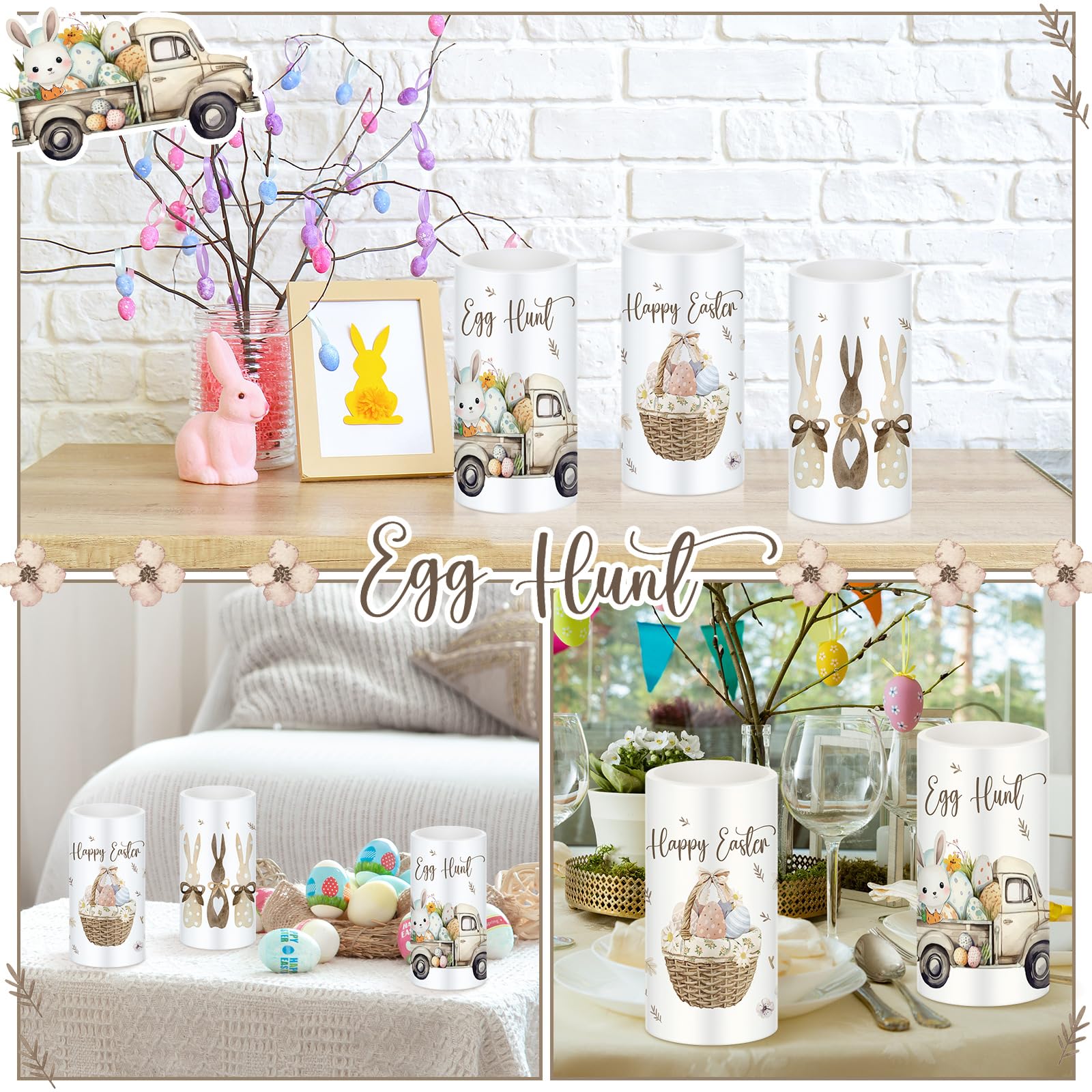Snapklik.com : Retisee 3 Pcs Easter LED Candles Easter Candles Battery ...