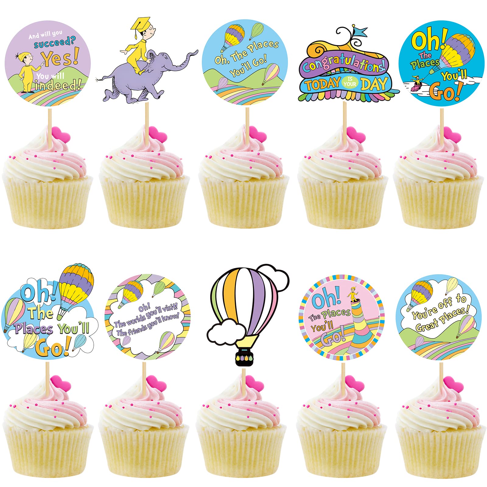 Buy Oh The Places You'll Go Graduation Decorations, 30Pcs Oh The Places ...