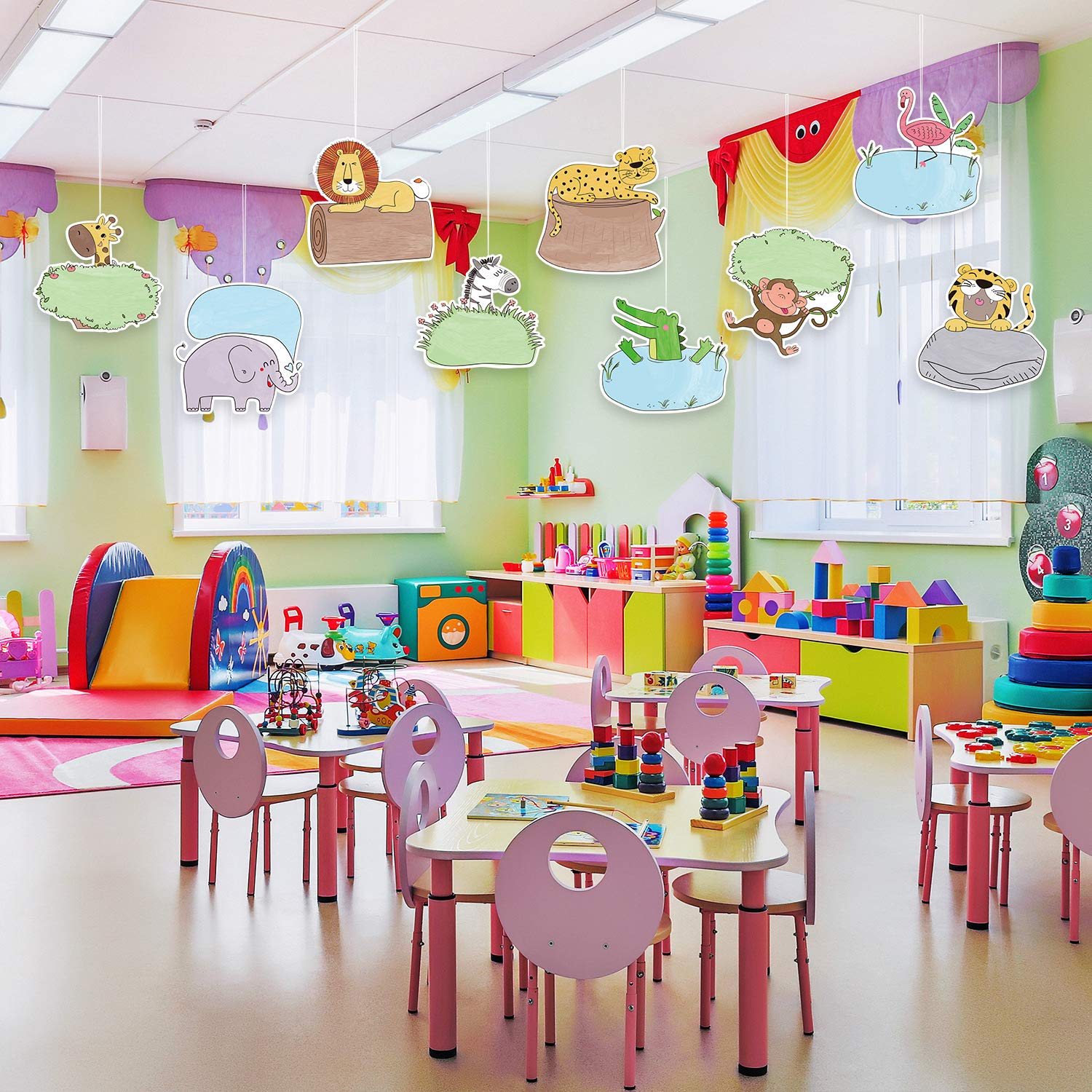 Buy 45 Pieces Jungle Animal Cutouts Safari Friend Animal Cutouts ...