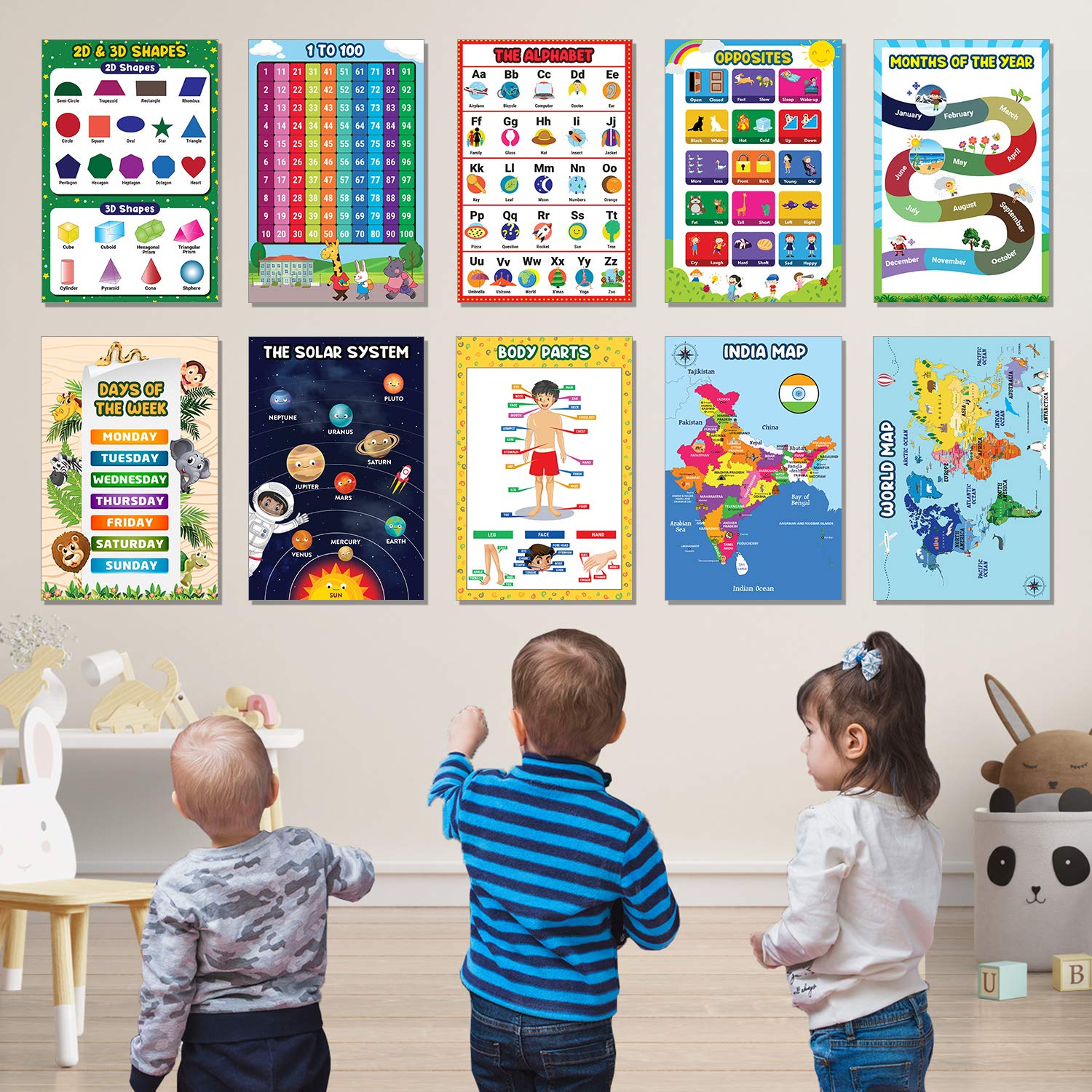 Buy Chaka Chaundh 2D and 3D Shapes, Counting 1 to 100, Opposite Days of ...