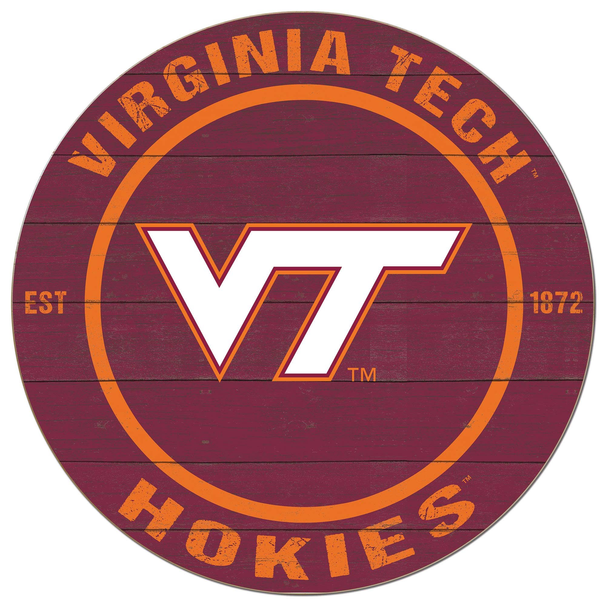 Virginia Tech Hokies 20"x20" Weathered Circle Sign, Team Color (1032104501)