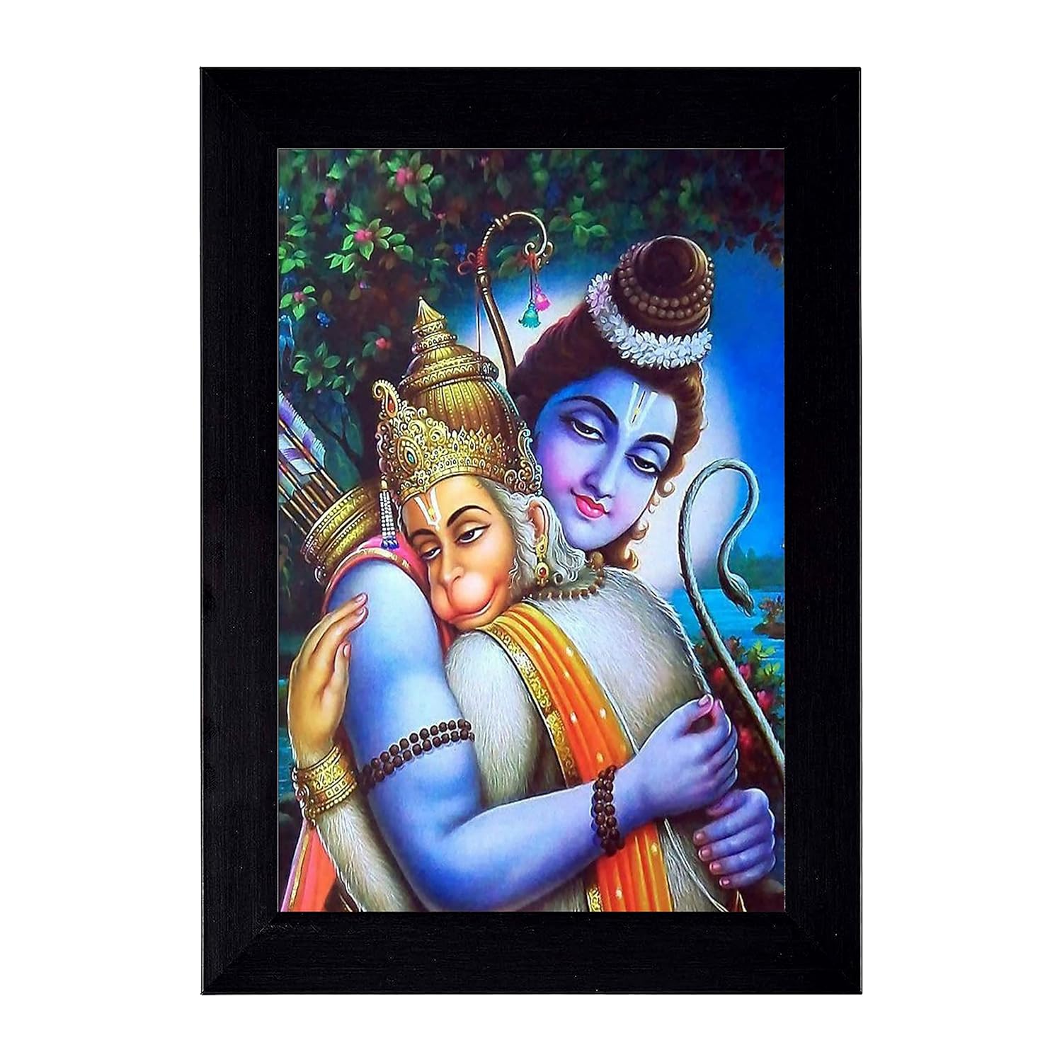 N-LINK PRINTS Hanuman Hug to Lord Ram At River Coast, Hindu Religious ...
