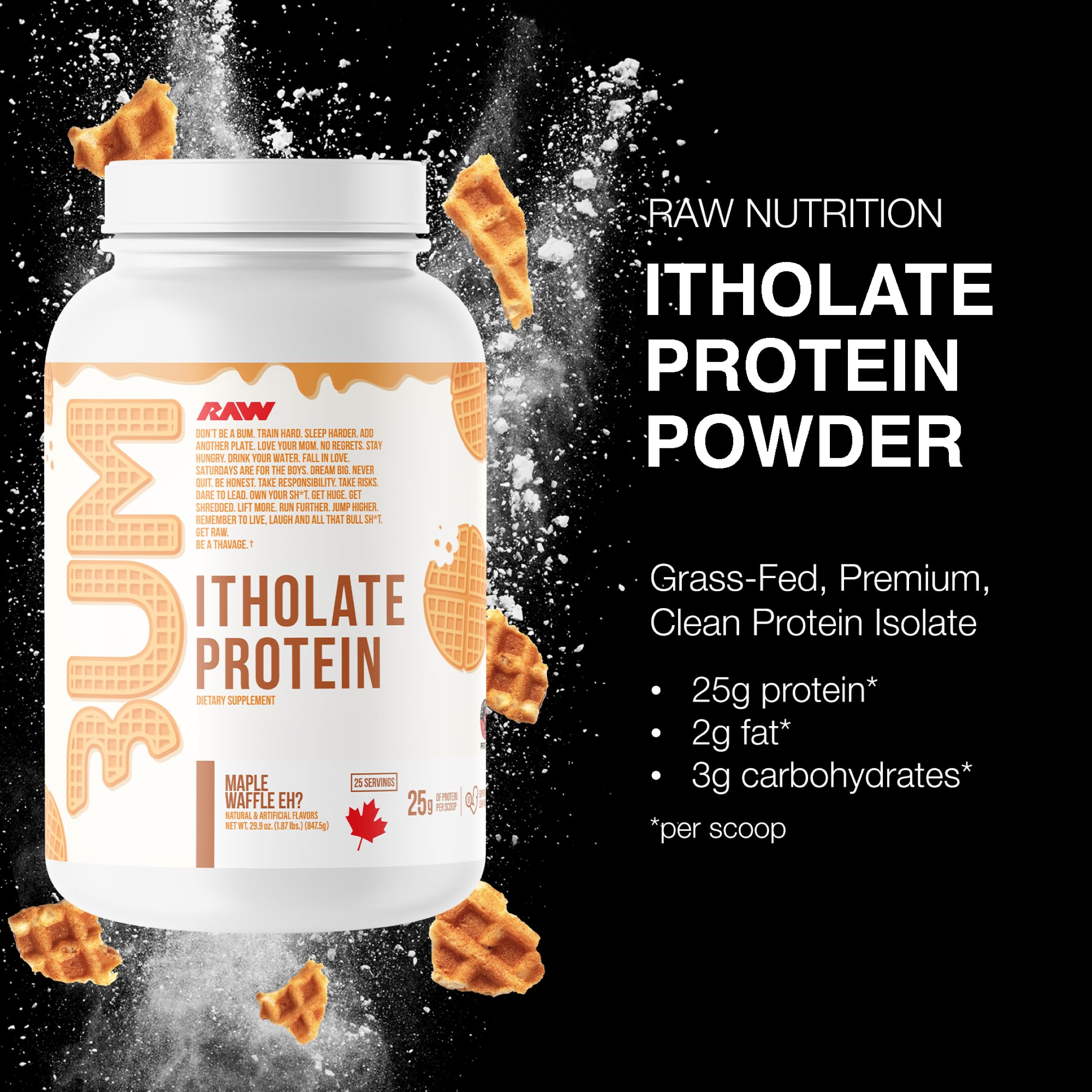 Snapklik.com : RAW Whey Isolate Protein Powder, Maple Waffle Eh