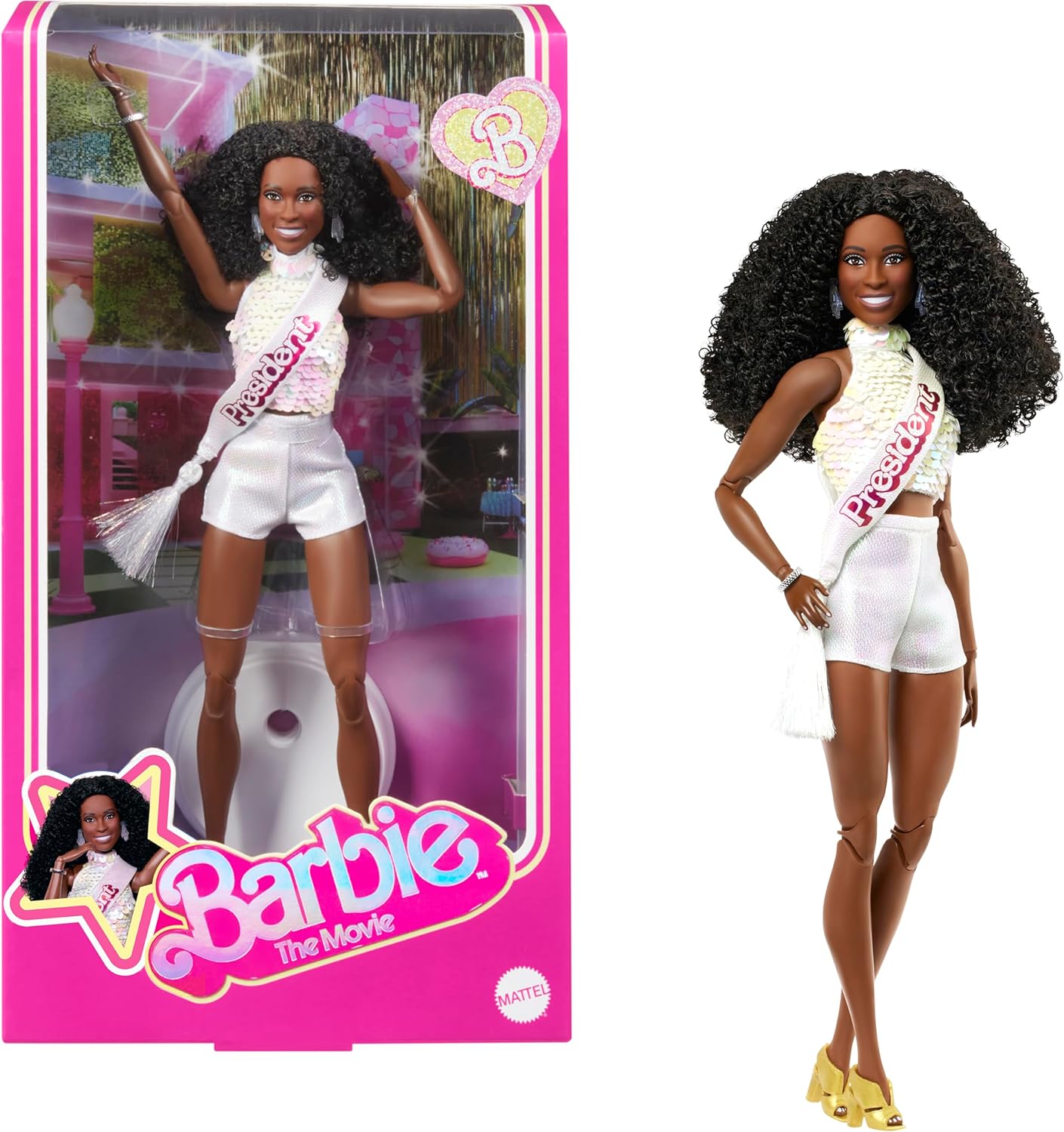 Barbie The Movie President Collectible Doll, ISSA Rae as President ...