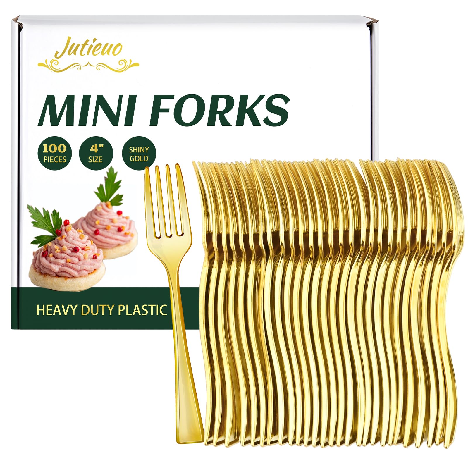 Amazon.com: Gold Mini Forks 4 Inch (100-Count) Disposable Plastic Mini ...