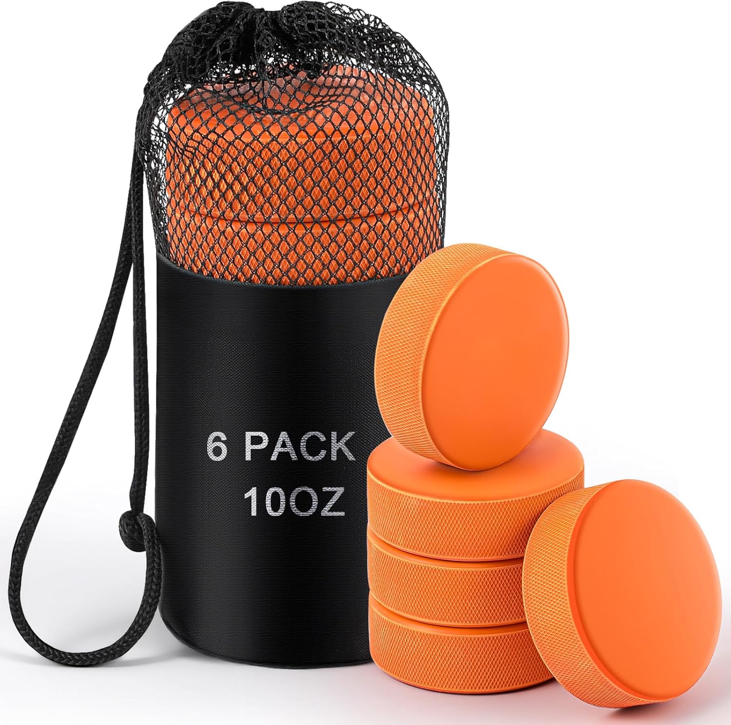 Amazon.com : ShinyRelief 6 Pcs 10 oz Weighted Ice Hockey Pucks Heavy ...