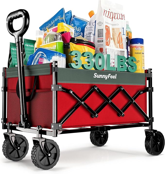 SunnyFeel Collapsible Wagon, Ultra-Compact & Lightweight Foldable ...