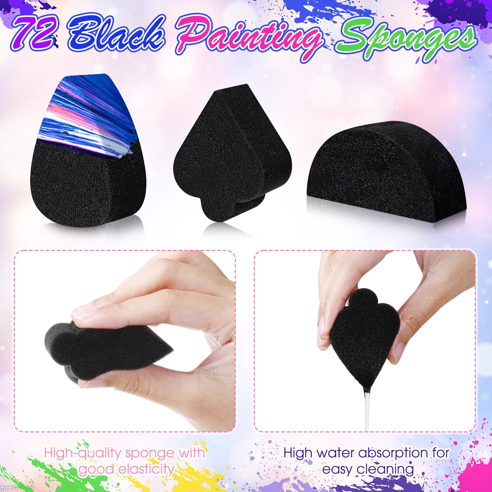 Snapklik.com : Mifoci 72 Pcs Face Paint Sponges Water Droplet Petal ...