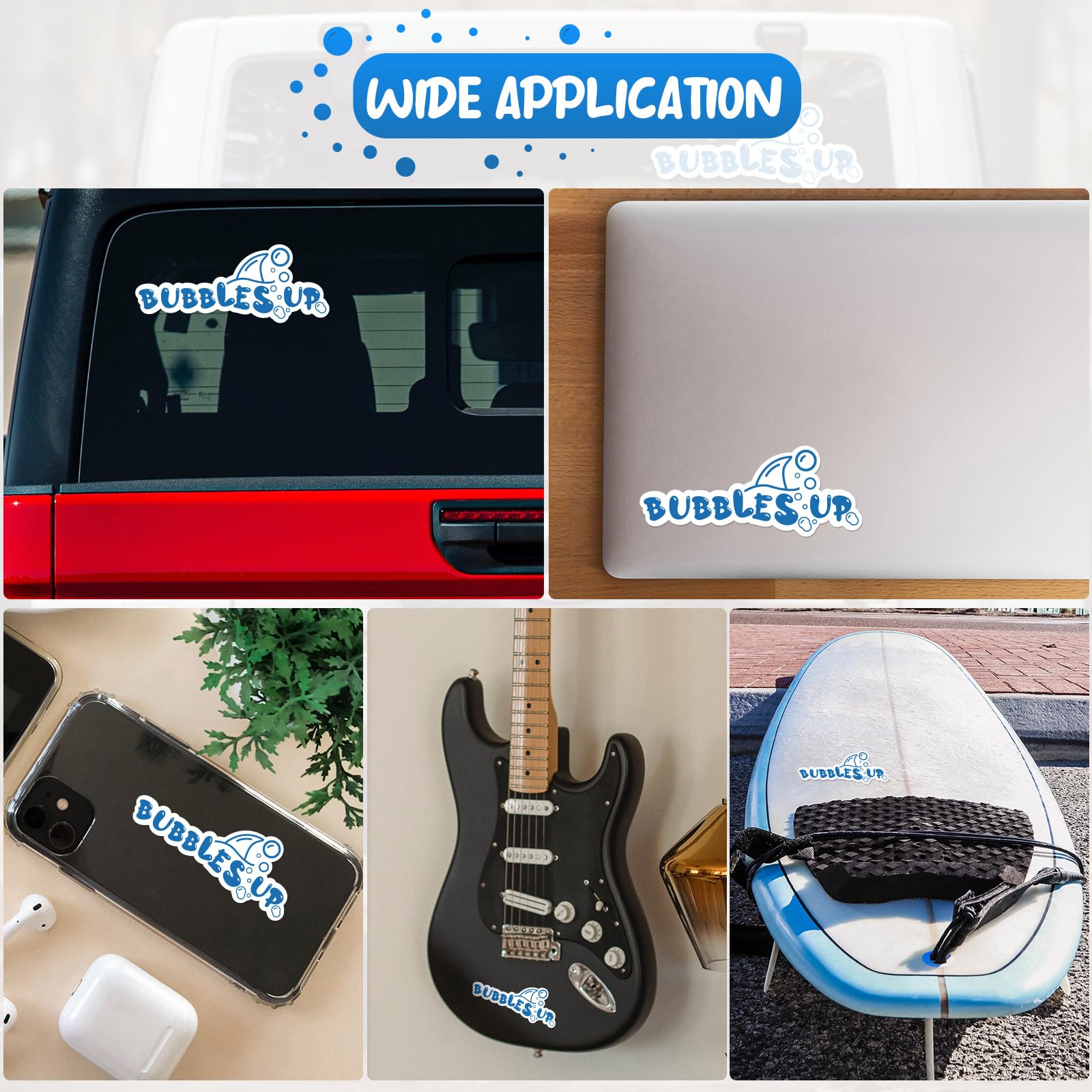 Snapklik.com : Aolamegs 5 Pack Bubbles Up Car Decals - 5" Vinyl Windows ...