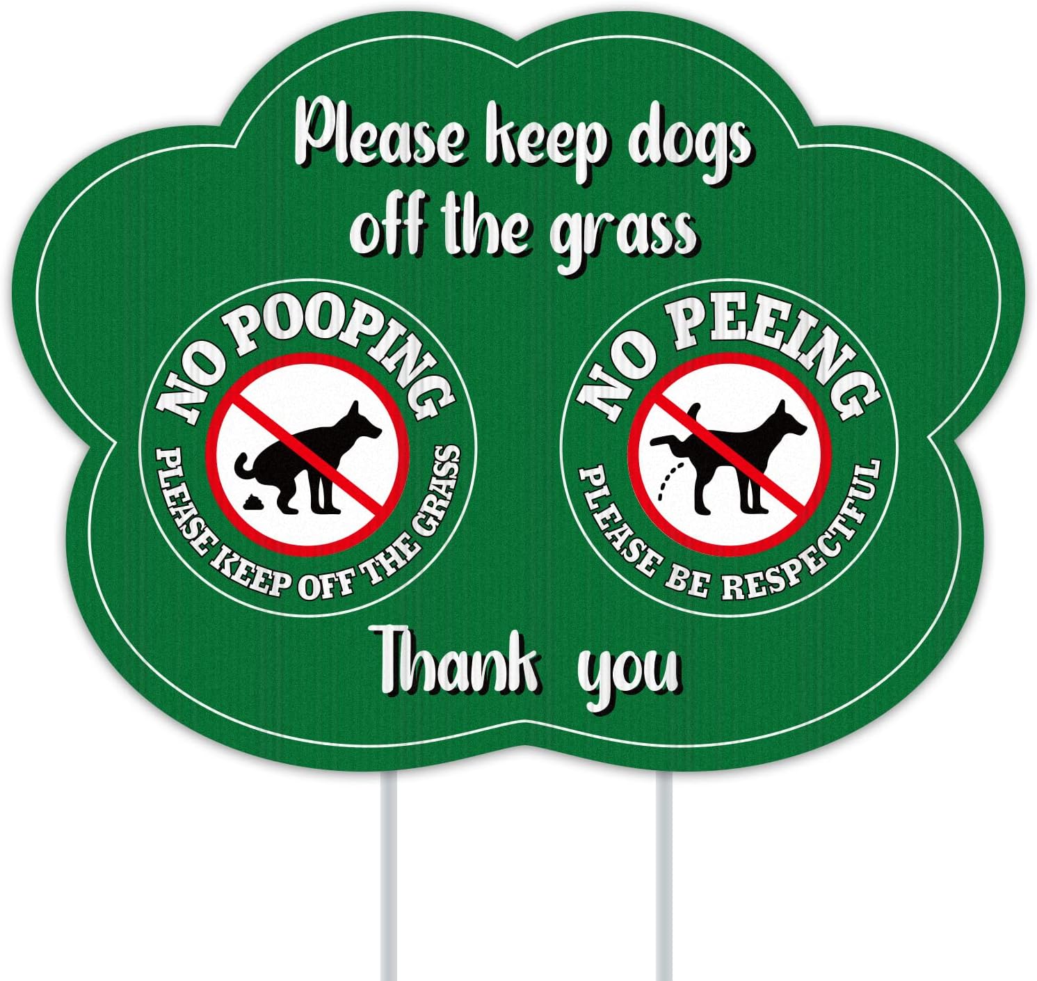 WhatSign No Dog Poop Sign - Double Side 12" x 8" No Peeing Dog Signs ...
