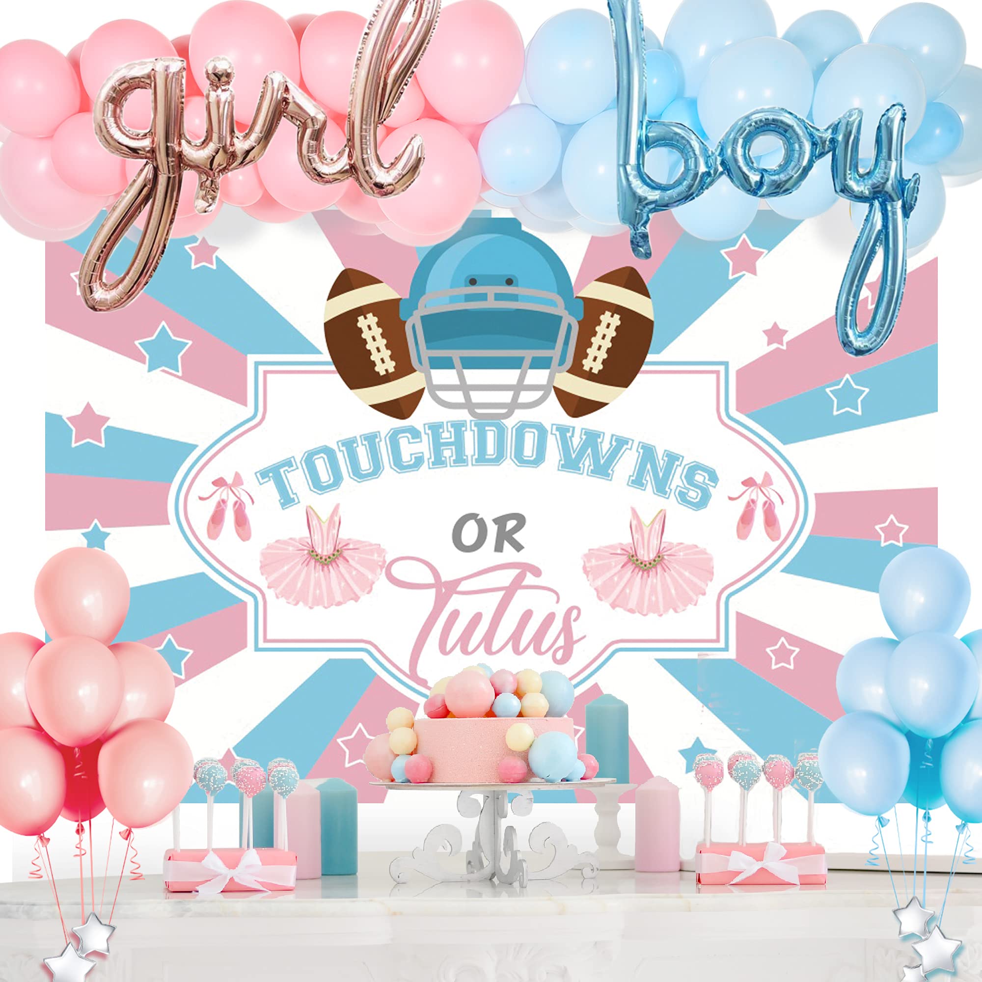 Hombae Touchdown Or Tutus Gender Reveal Party Supplies Touchdowns Or ...