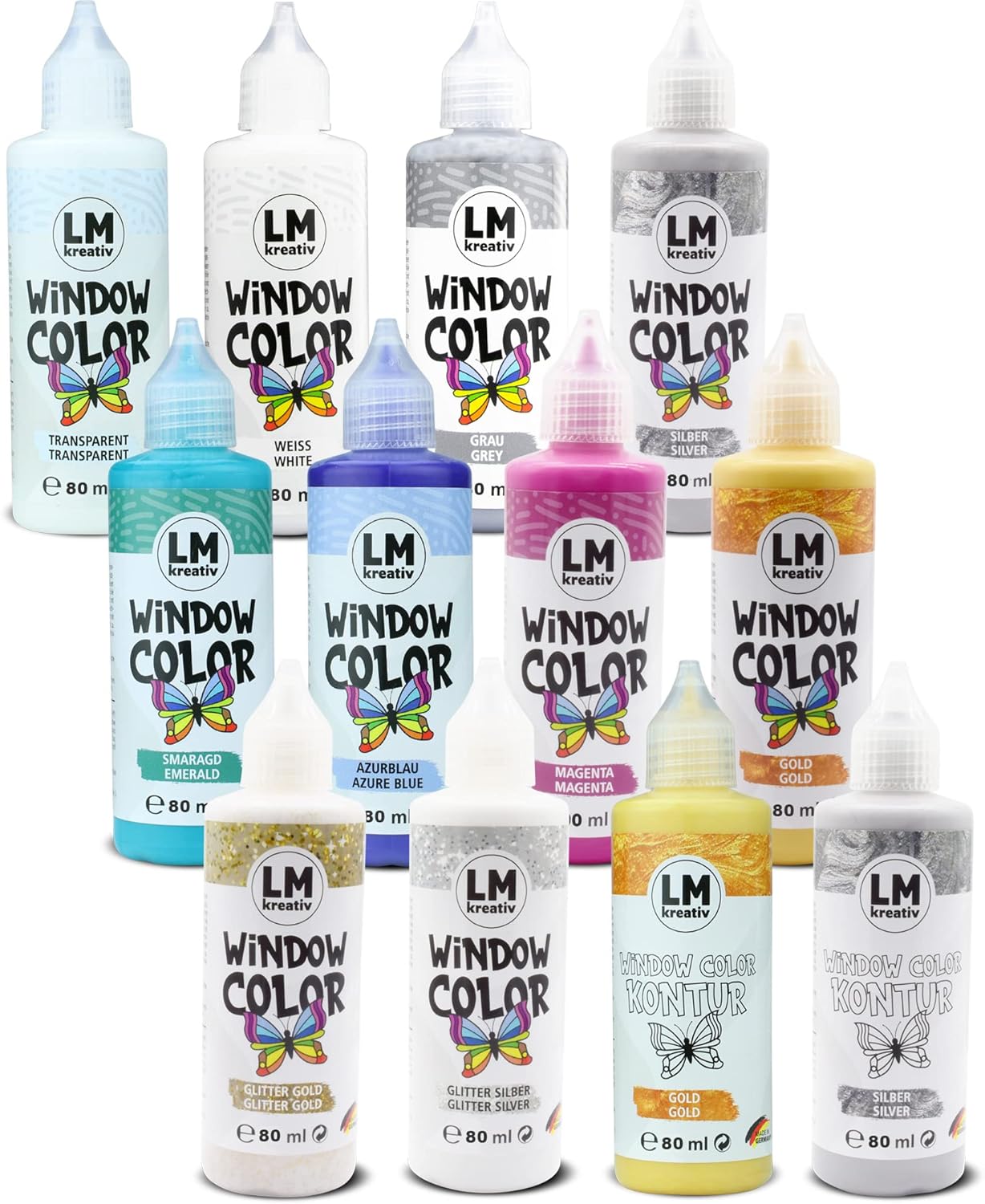 LM-Kreativ Window Colour Set (12 x 90 ml Set Magic Moments) - Removable ...