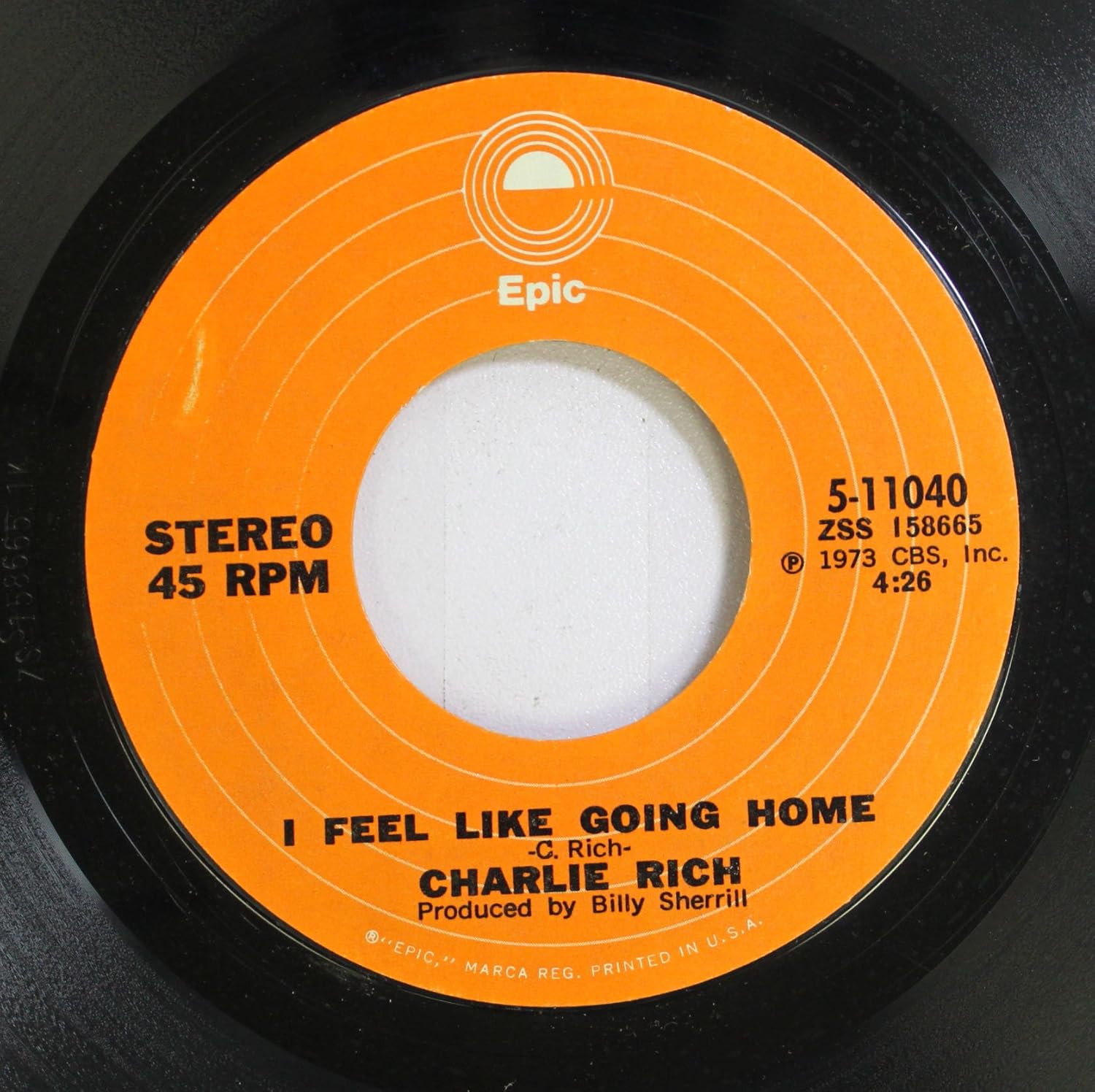Charlie Rich 45 RPM I Feel Like Going Home / The Most Beautiful Girl - Amazon.com Music