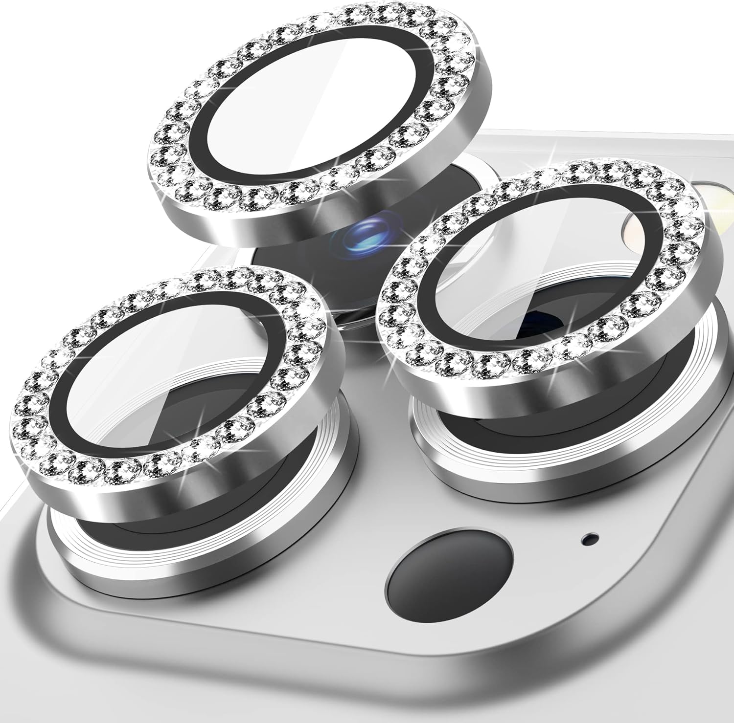 Suoman for iPhone 14 Pro 6.1 inch /14 Pro Max 6.7 inch Camera Lens Protector, Set with Diamonds ...