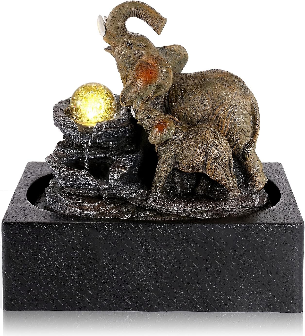 Amazon.com: Nature's Mark 9" H Elephant Tabletop Water Fountain with ...