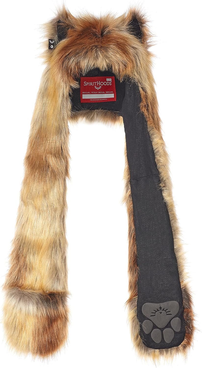 Amazon.com: SpiritHoods Kids Red Fox Faux Fur Hat with Ears and Paws, 3 ...