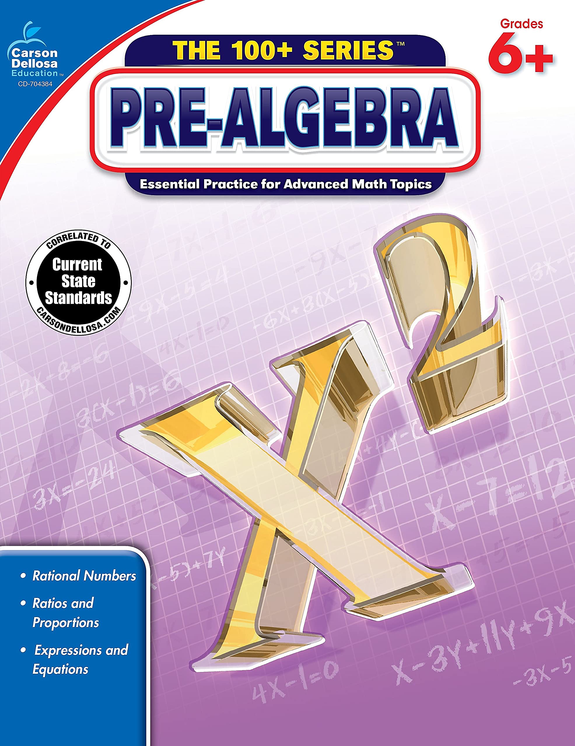 Snapklik.com : Carson Dellosa Pre-Algebra Workbook 6th8th Grade, 128pgs