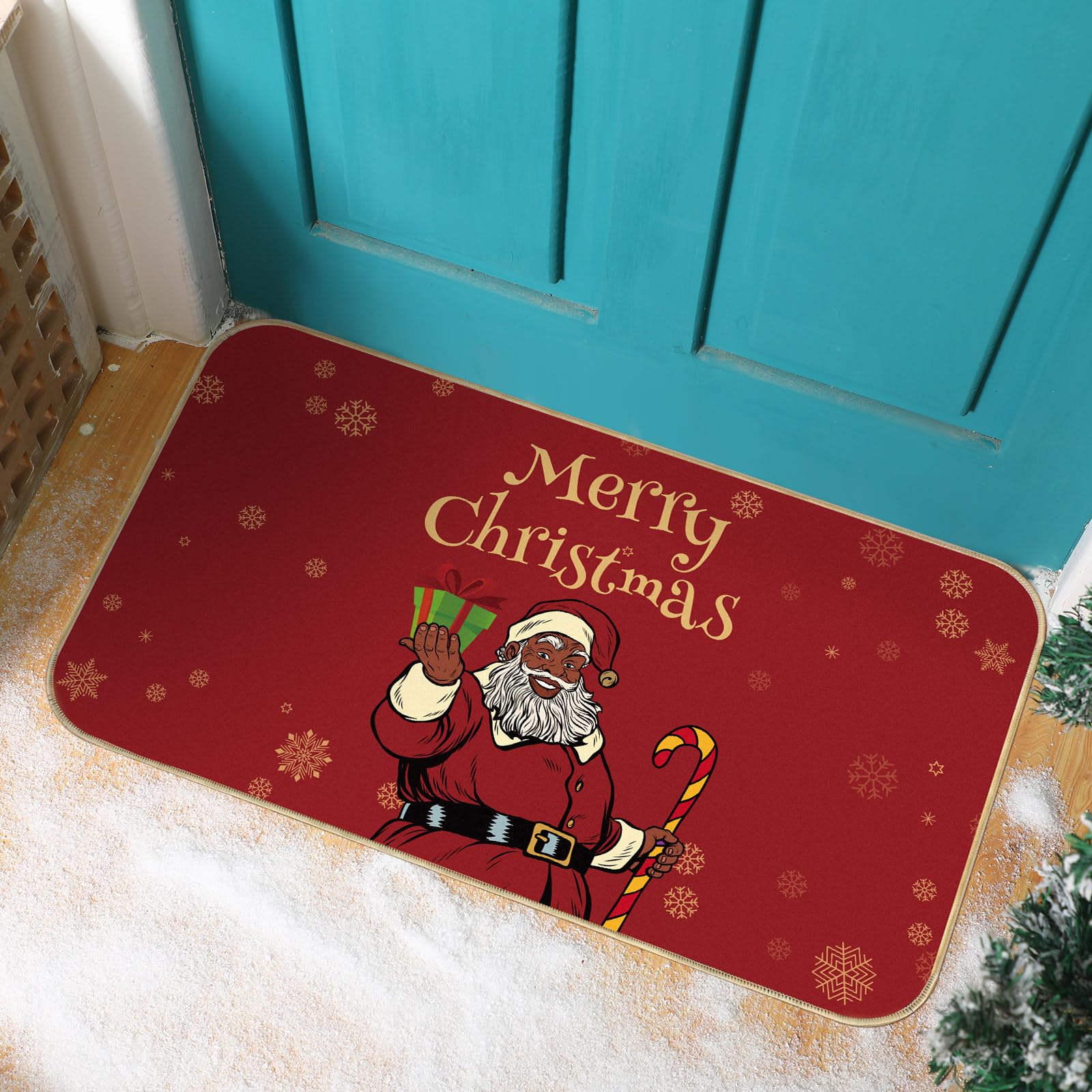 Amazon.com : Ceenna Christmas Doormat African American Santa Door Mats ...