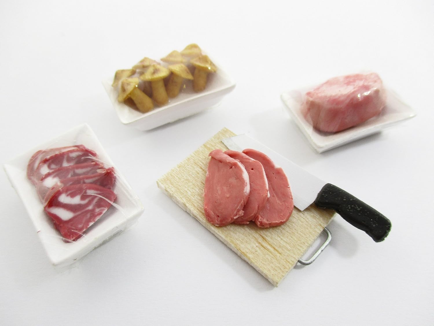 Amazon.com: Dollhouse Miniatures Fresh Food Pack Raw Meat Preparation ...