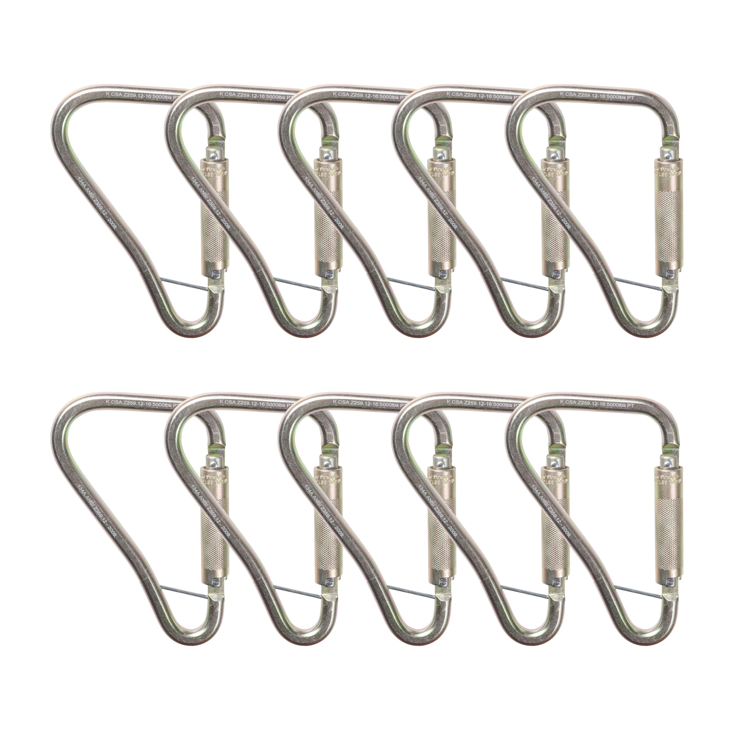 Snapklik.com : Malta Dynamics Tower Hook Steel Locking Carabiner 10PK ...