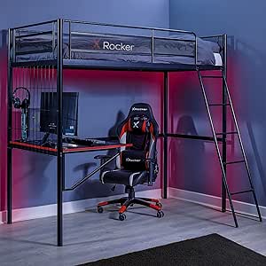 X-Rocker Icarus XL Gaming Bunk Bed with Desk, Single Loft Bed with ...
