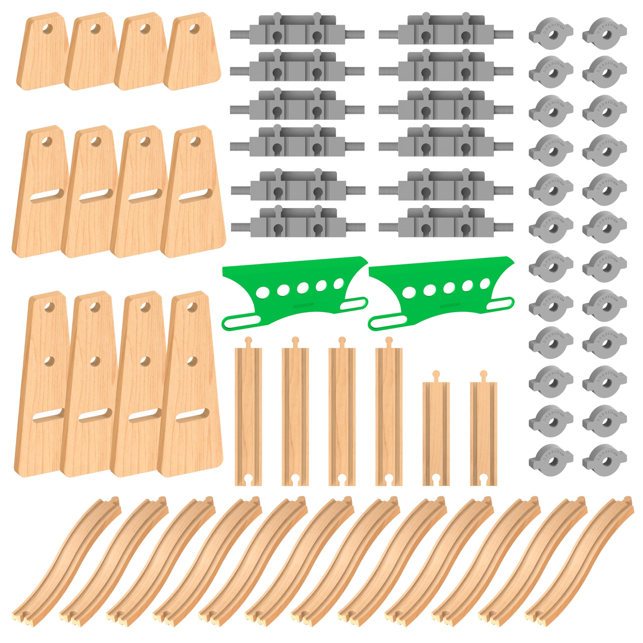 Amazon.com: ORBRIUM Ultimate Elevated Wooden Railway Construction Set ...