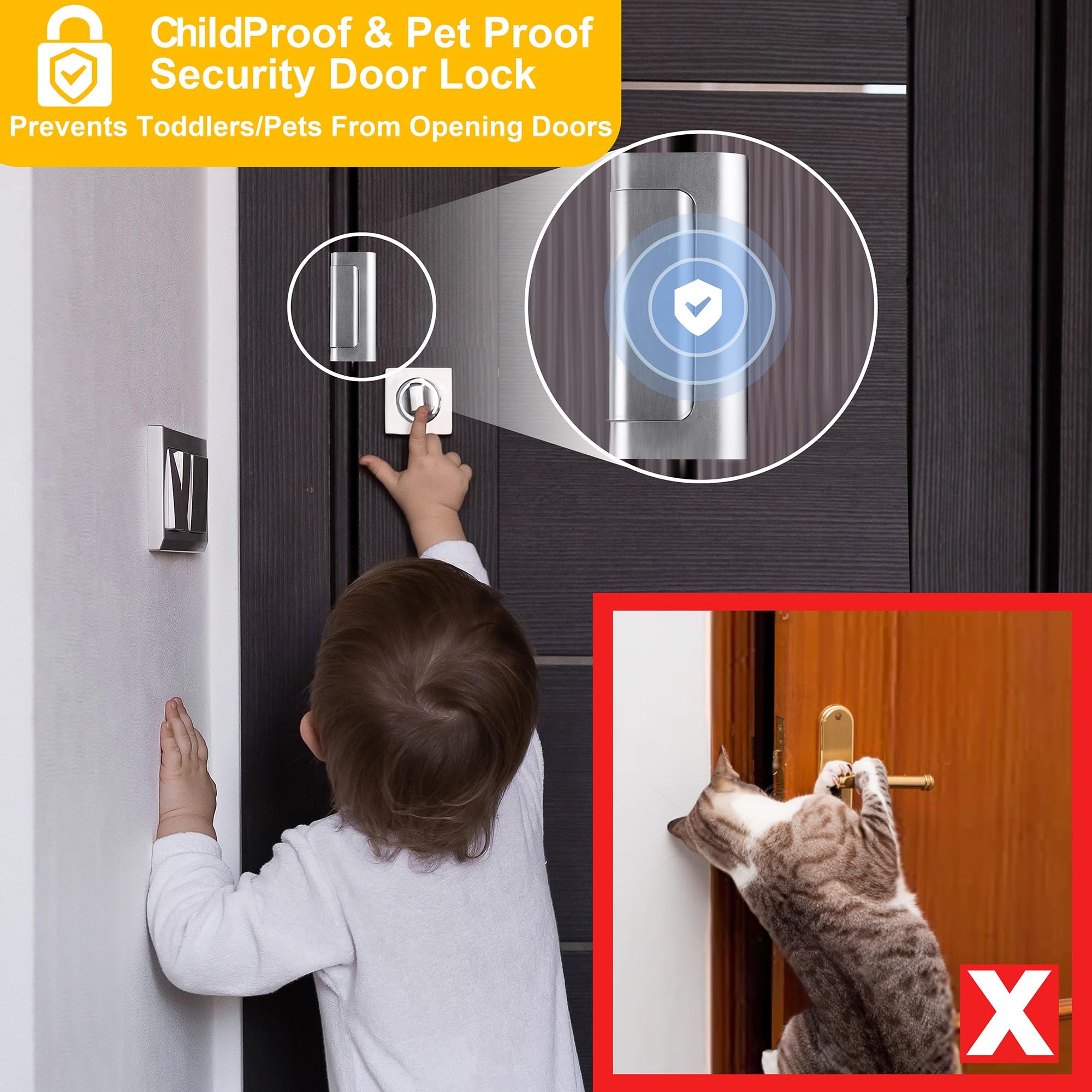 Snapklik.com : 2 Pack Door Reinforcement Lock, Home Security Door Locks ...
