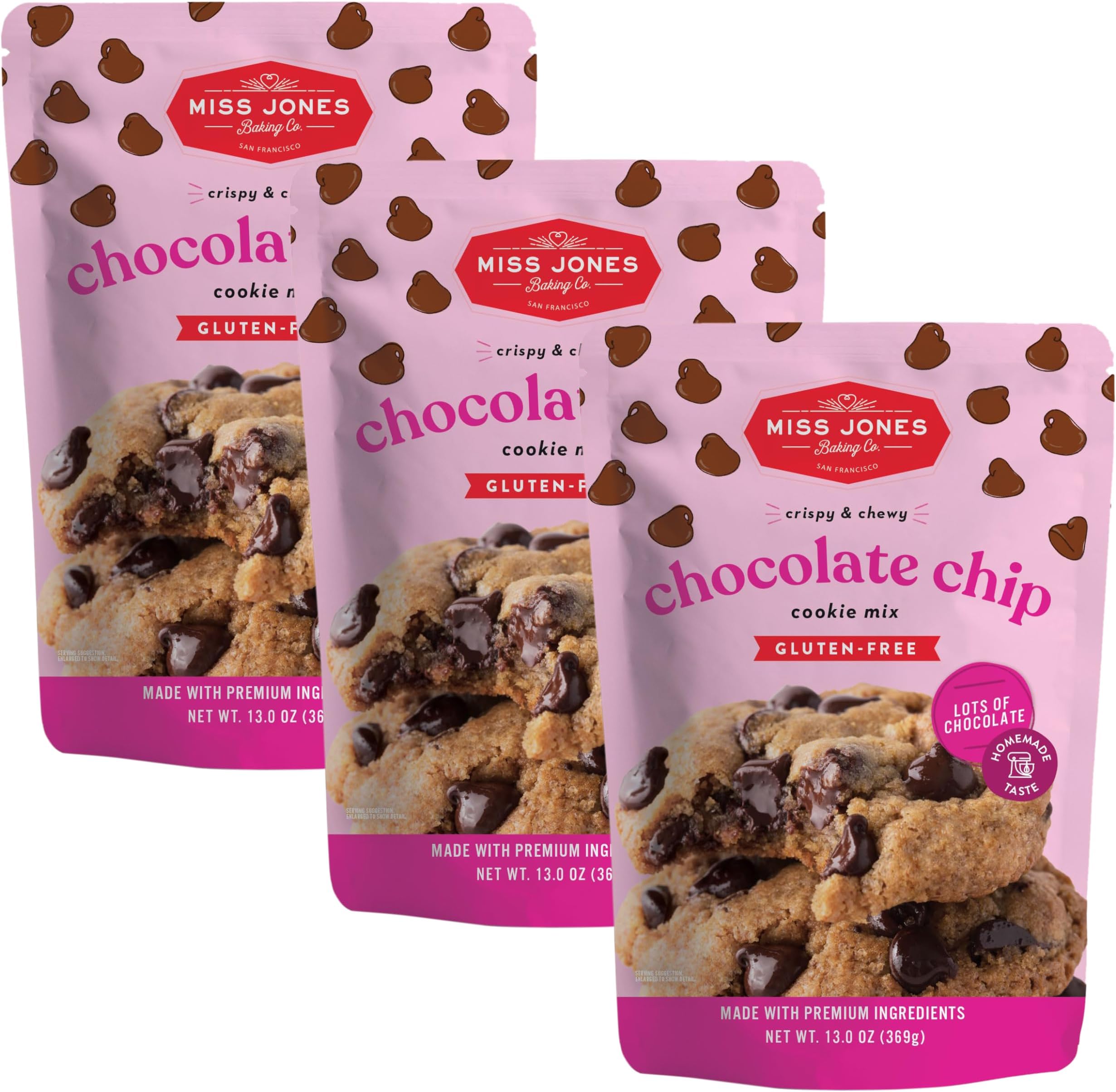 Amazon.com : Miss Jones Baking Chocolate Chip Cookie Mix - Whole Grains ...