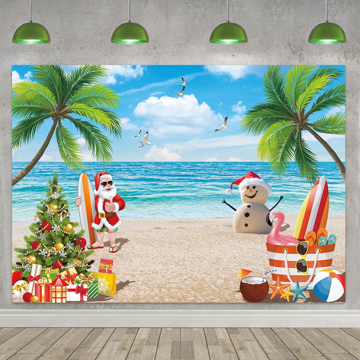 Beach Christmas Holiday Backgrounds