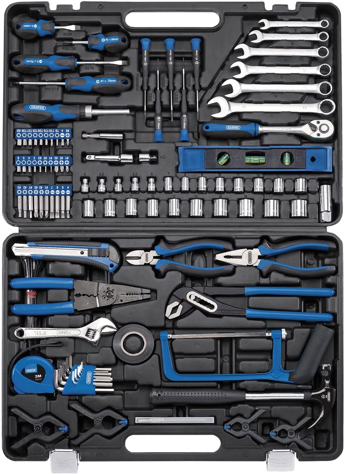 Draper 32027 Mechanics Tool Kit, 127 Piece Blue One Size : Amazon.co.uk ...