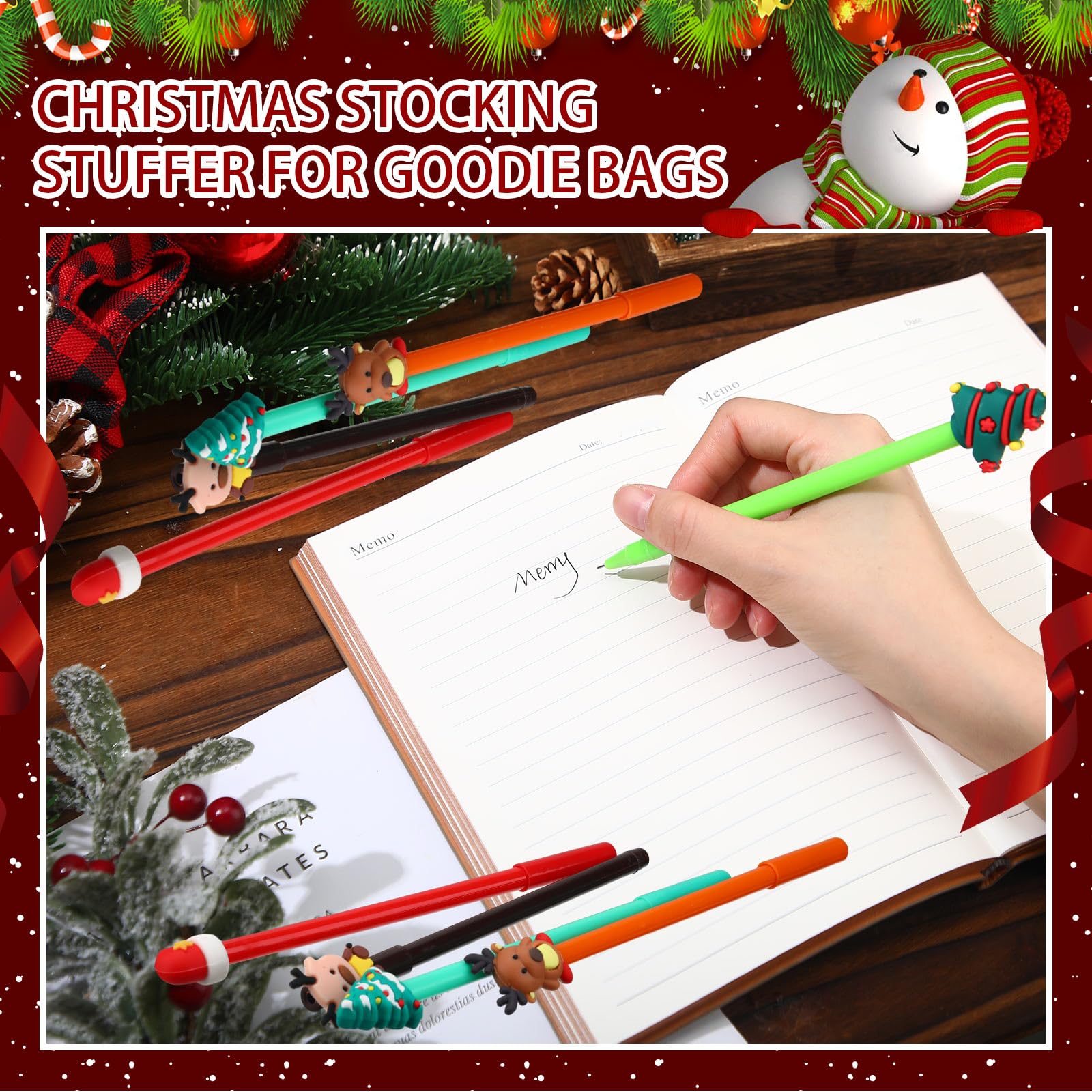 Tenceur 200 Pcs Christmas Gel Ink Pen Bulk,38 Style Christmas Theme ...