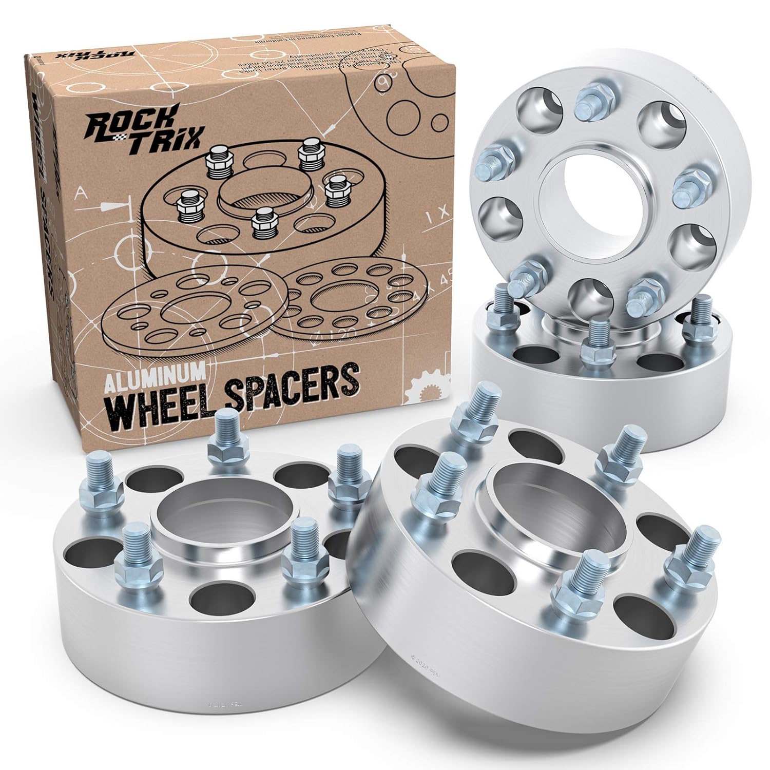 RockTrix 2 inch Wheel Spacers for Jeep Wrangler JK, Forged Aluminum ...