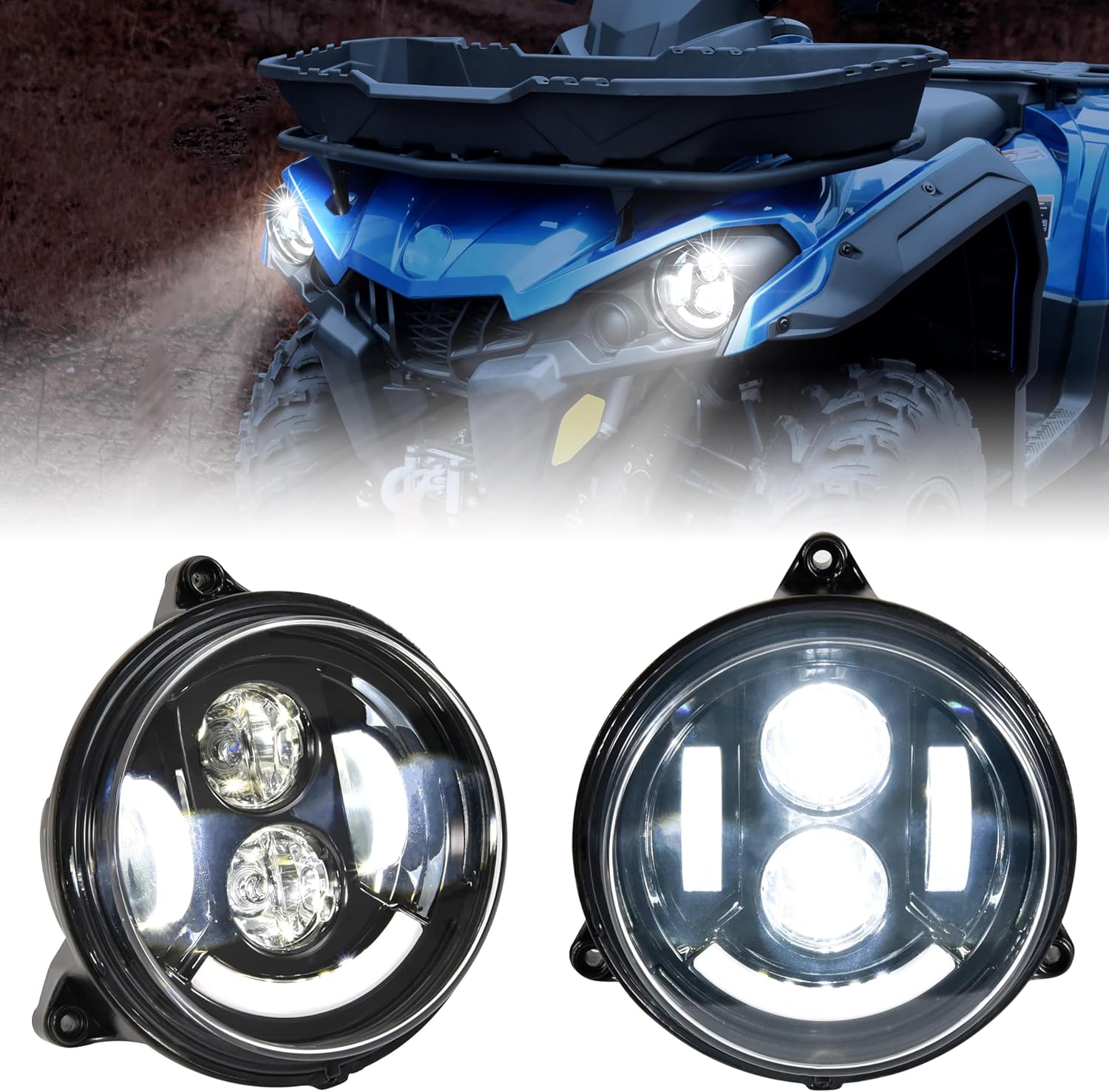 Amazon.com: SAUTVS LED Headlights Assembly for Can-Am Outlander 450 500 ...