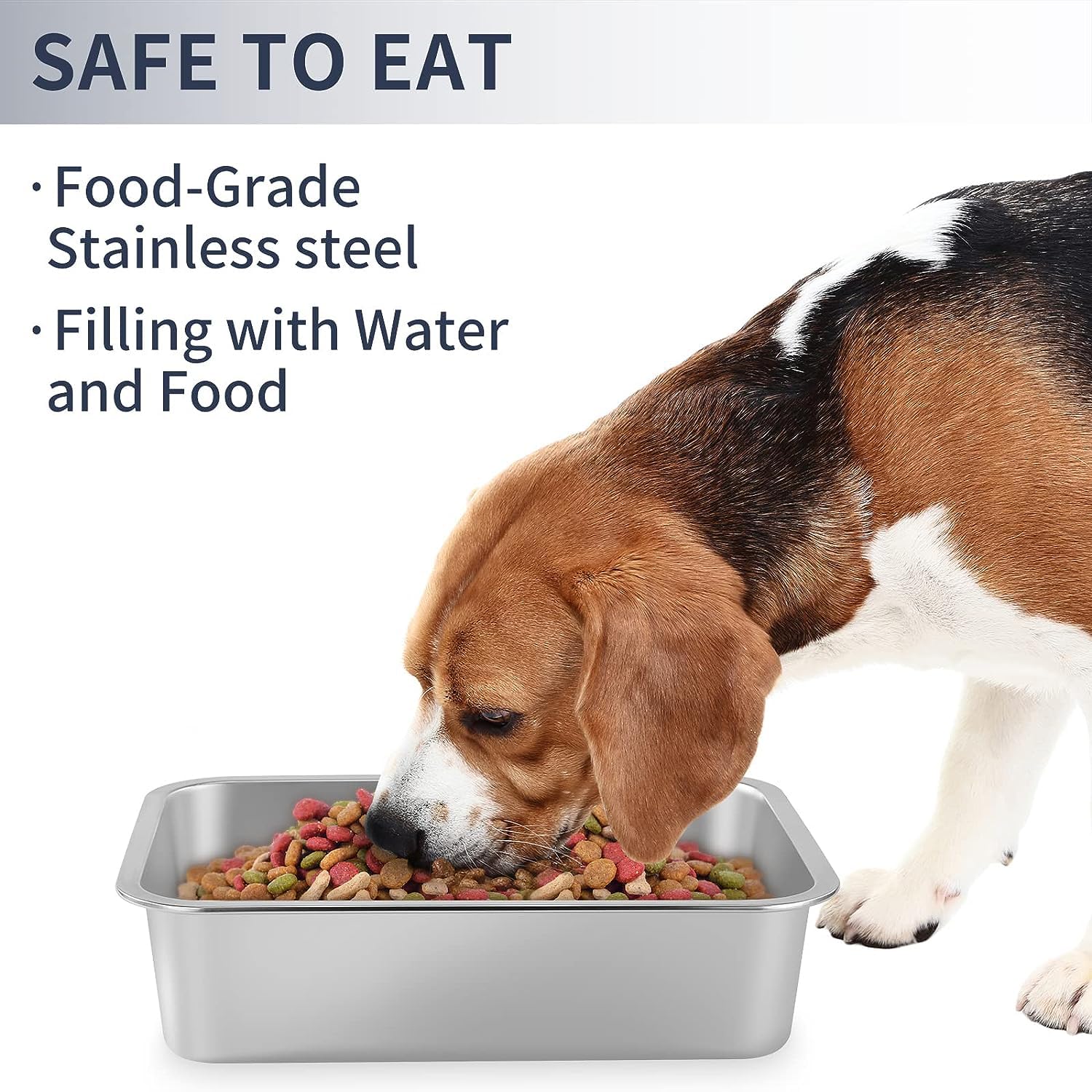 tonchean Stainless Steel Dog Water Bowl 2 PCS Stainless Steel Dog Bowls ...