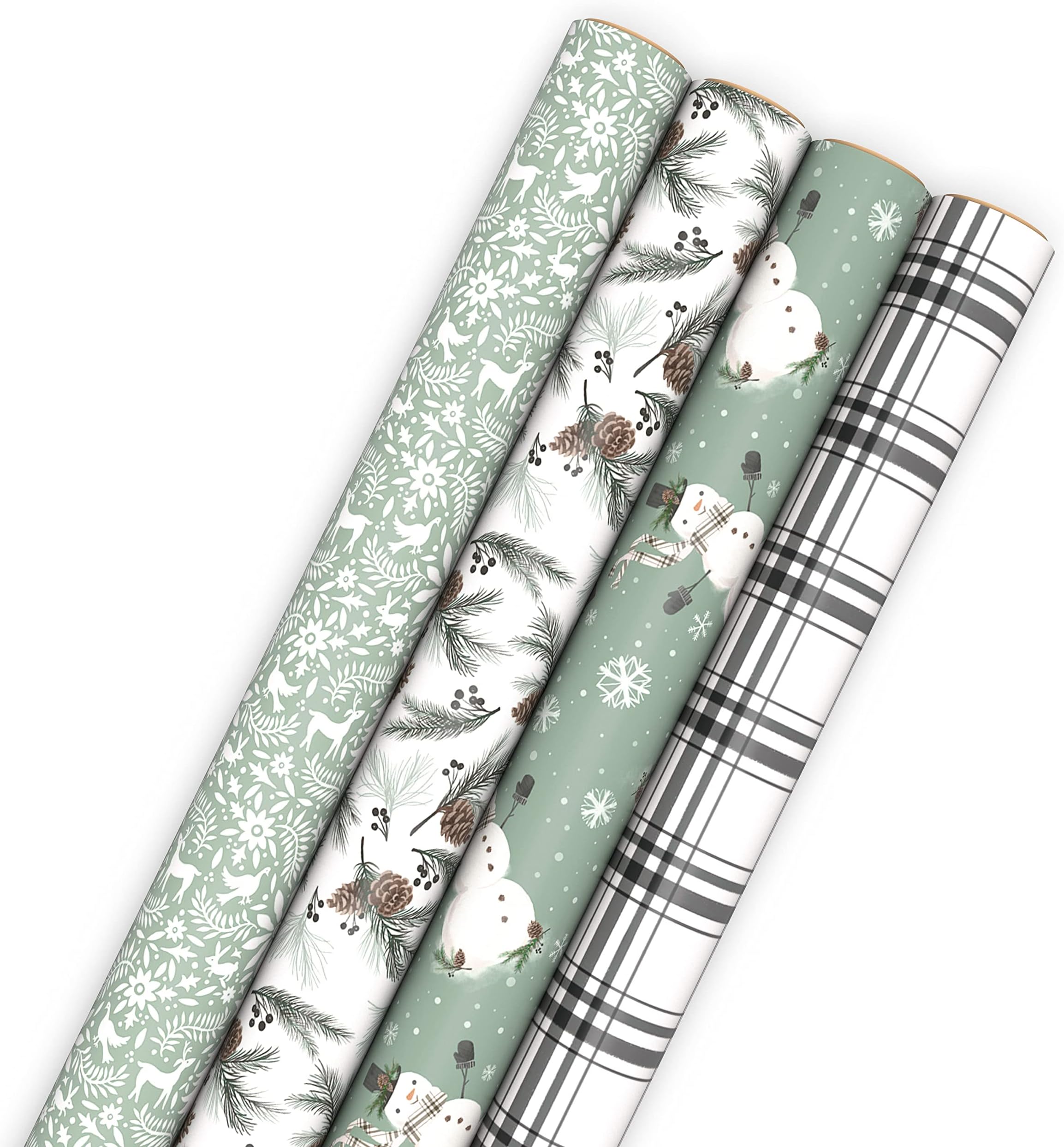Amazon.com: Hallmark Holiday Wrapping Paper Rolls - Rustic Christmas ...