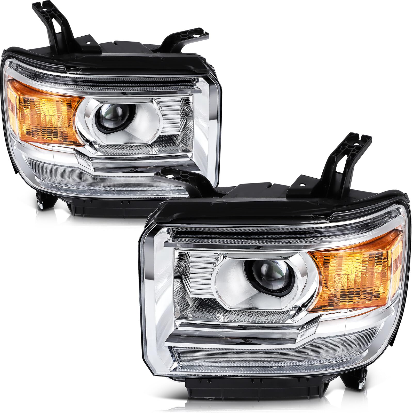 Amazon.com: ECCPP Headlight Assembly Set for GMC Sierra 1500 2014-2018 ...