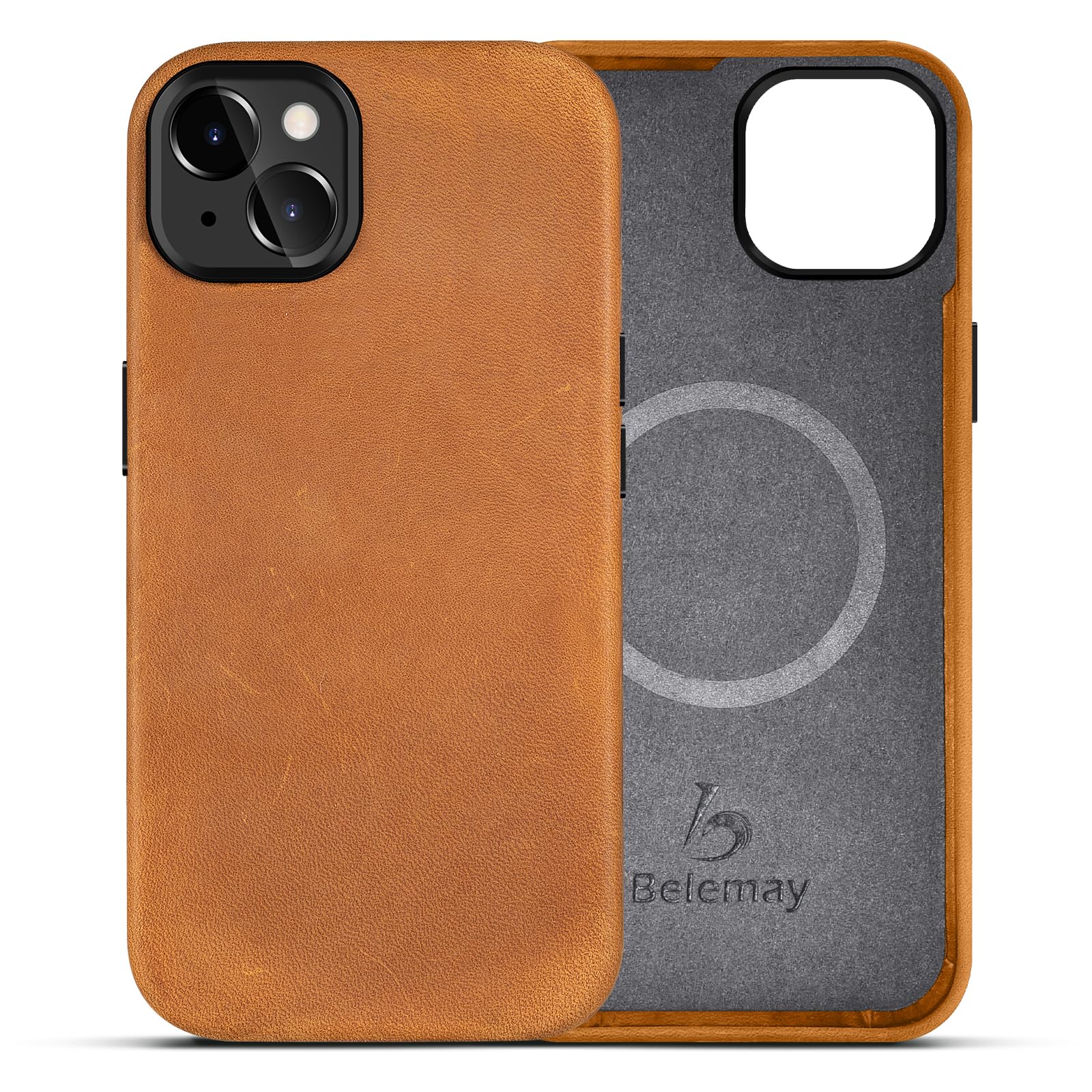 Amazon.com: Belemay Compatible with iPhone 15 Leather Case with Magsafe - Top Grain Vintage ...