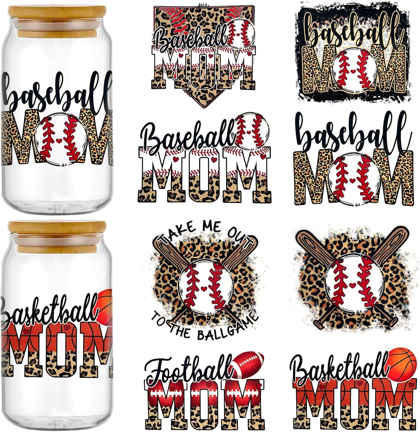 Amazon.com: Cartoon Baseball Sports Ball UV DTF Cup Wrap Transfer ...