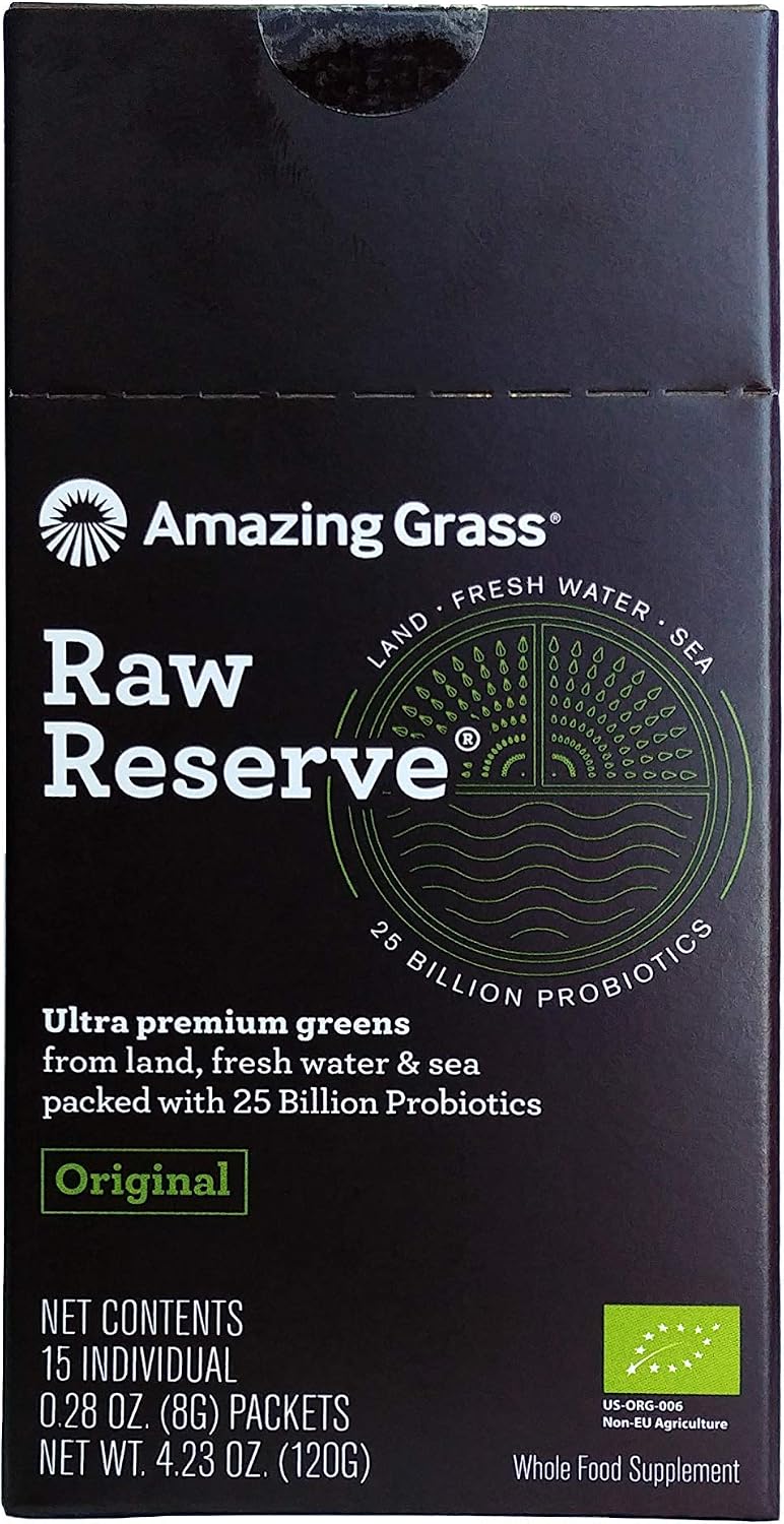 Amazing Grass Drink Powder, Raw Reserve Berry, 15-Count Box of Packets ...