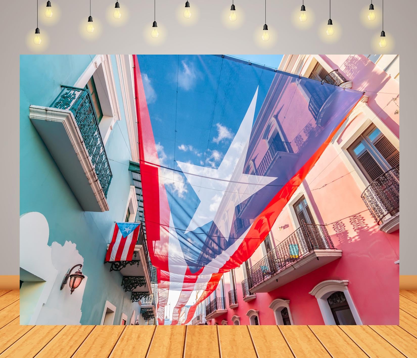 Amazon.com : BELECO 7x5ft Fabric Puerto Rico Backdrop National Flag ...