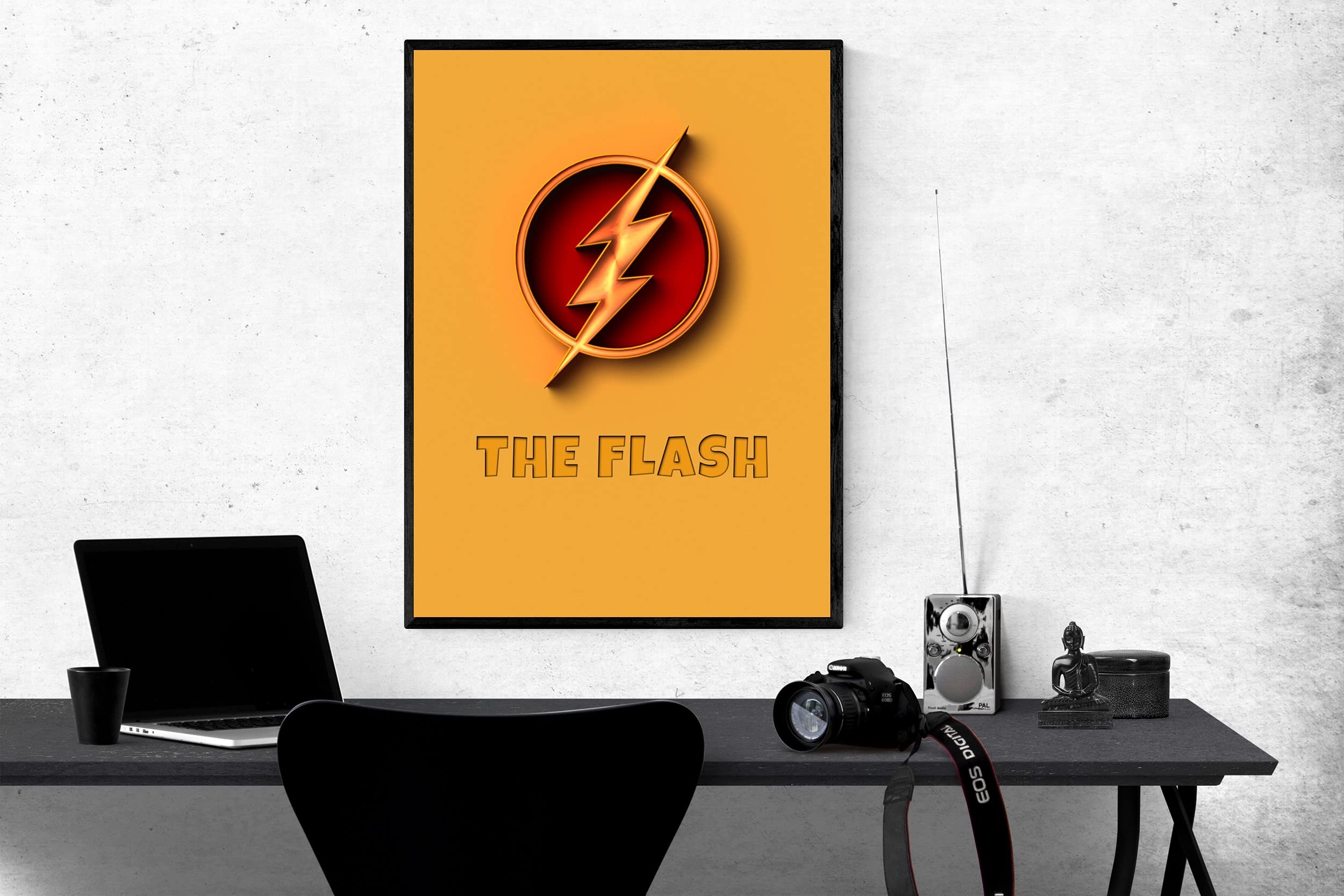 Amazon.com: n Poster Compatible with The Flash Logo Illustration Grant ...