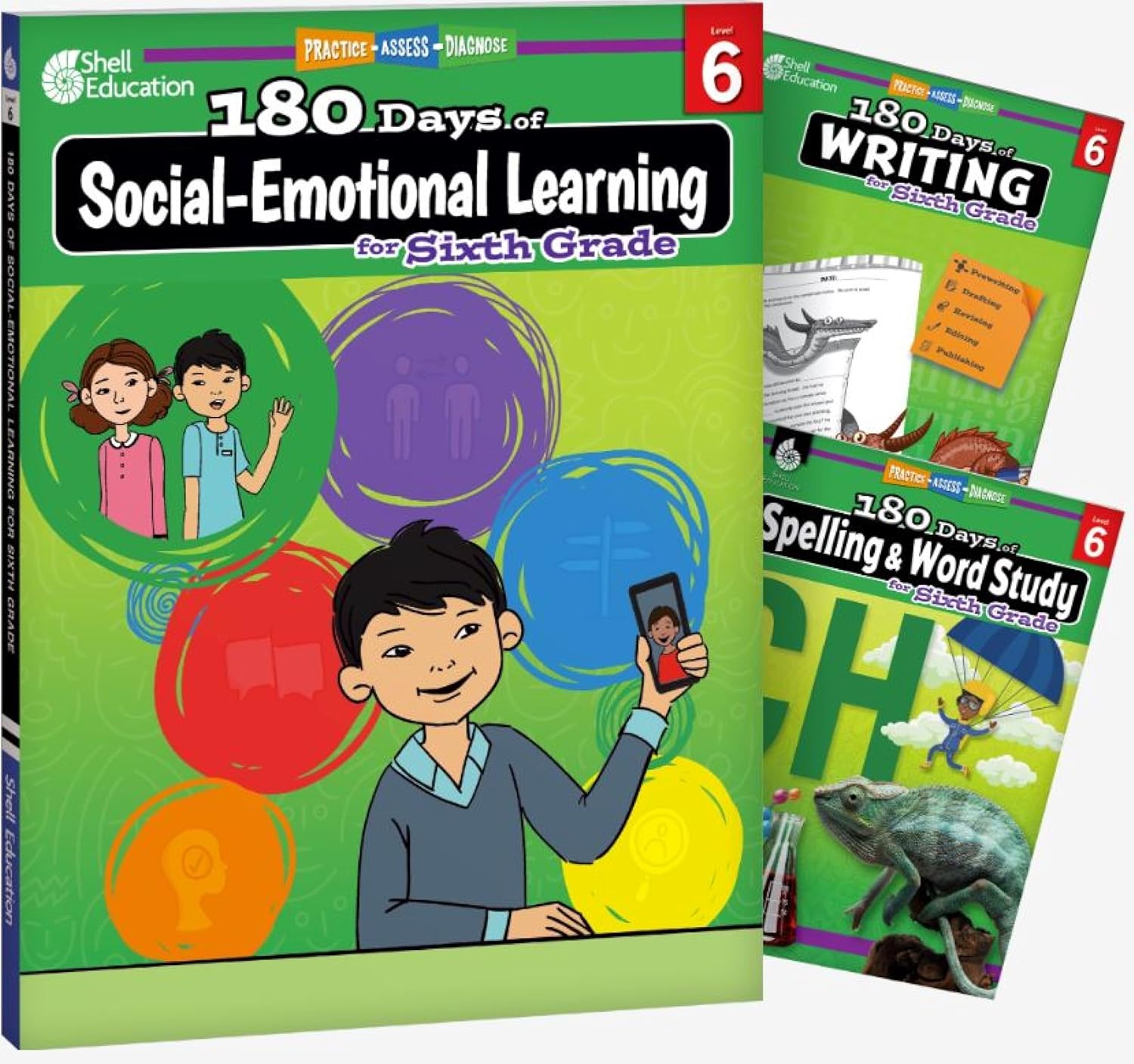 Amazon.com: Shell Education 180 Days Social-Emotional Learning, Writing ...