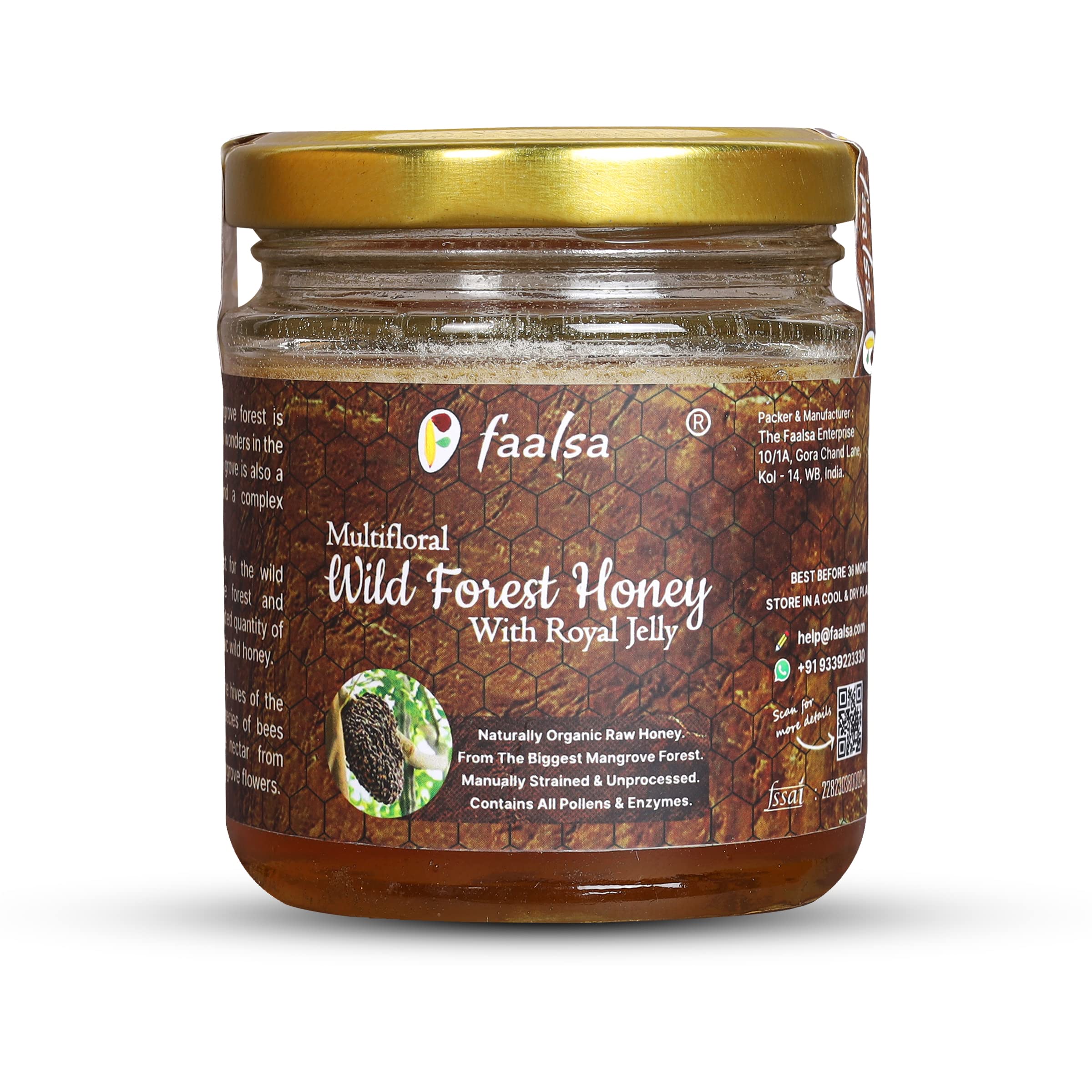 Buy Faalsa Multifloral Wild Forest Honey with Royal Jelly, 200 Grams ...