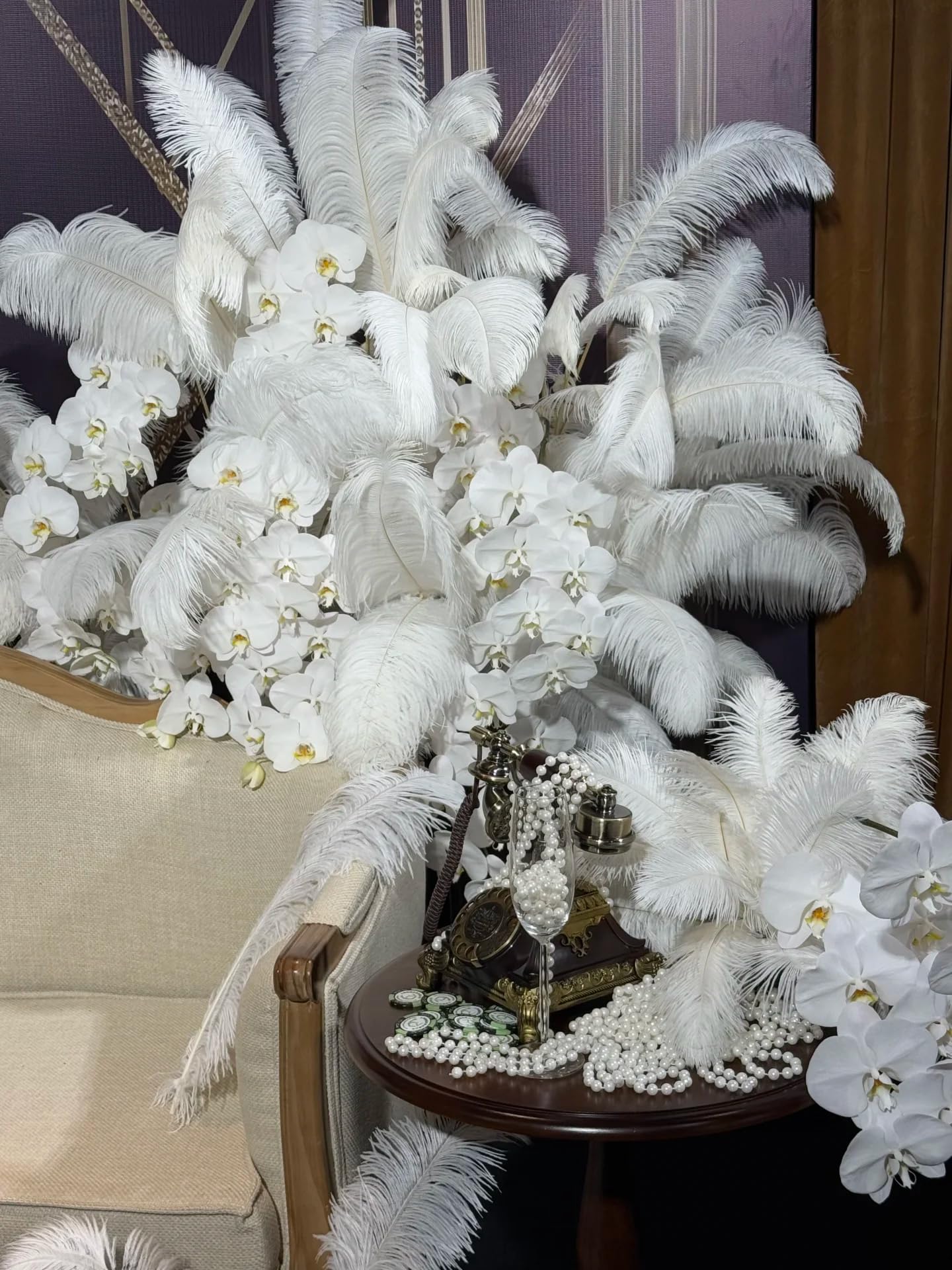 Ostrich Feather Flowers Ostrich Feather And Top Flower Centerpieces